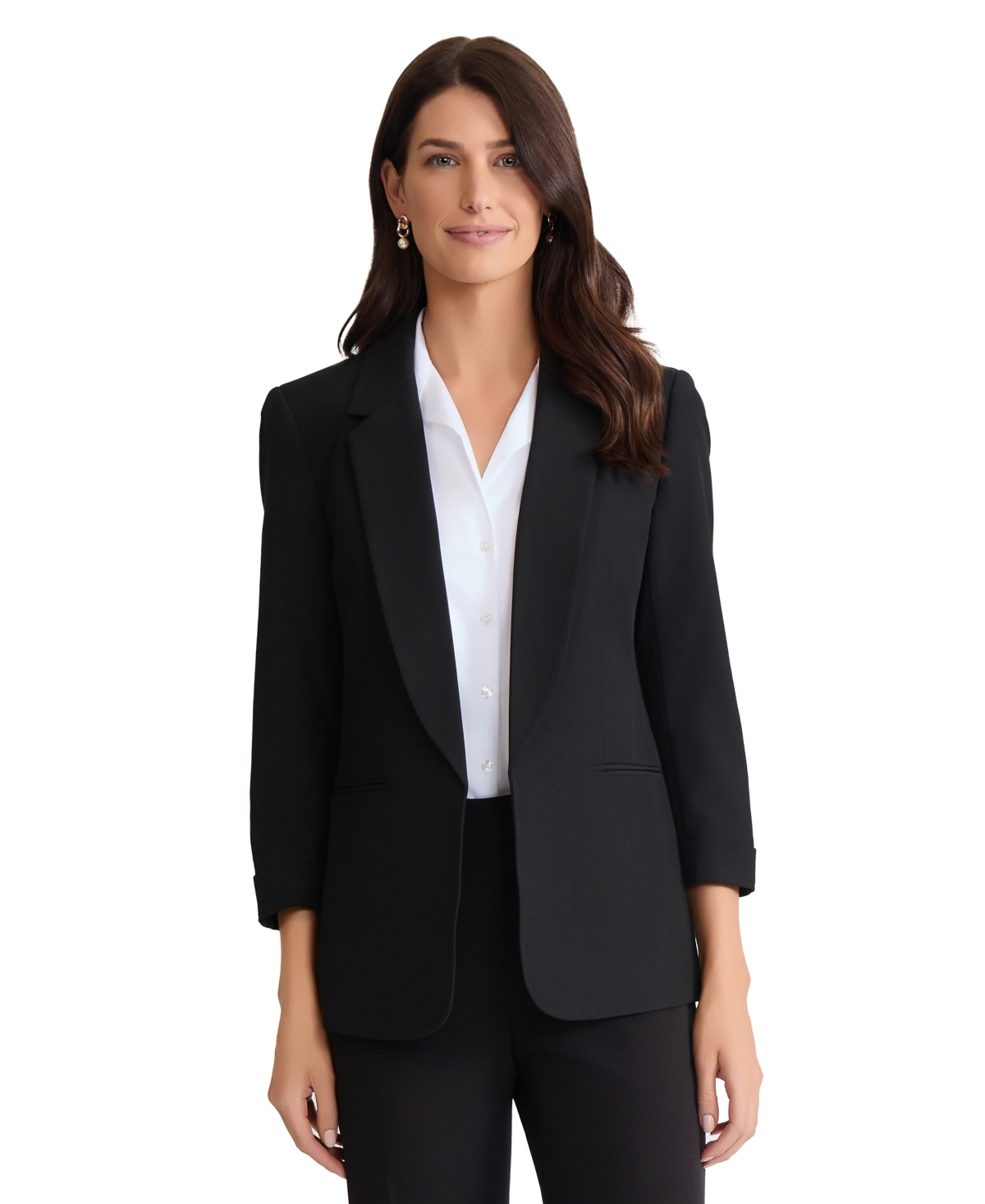 Click here for Jones New York Womens Notched Collar Jacket with R... prices