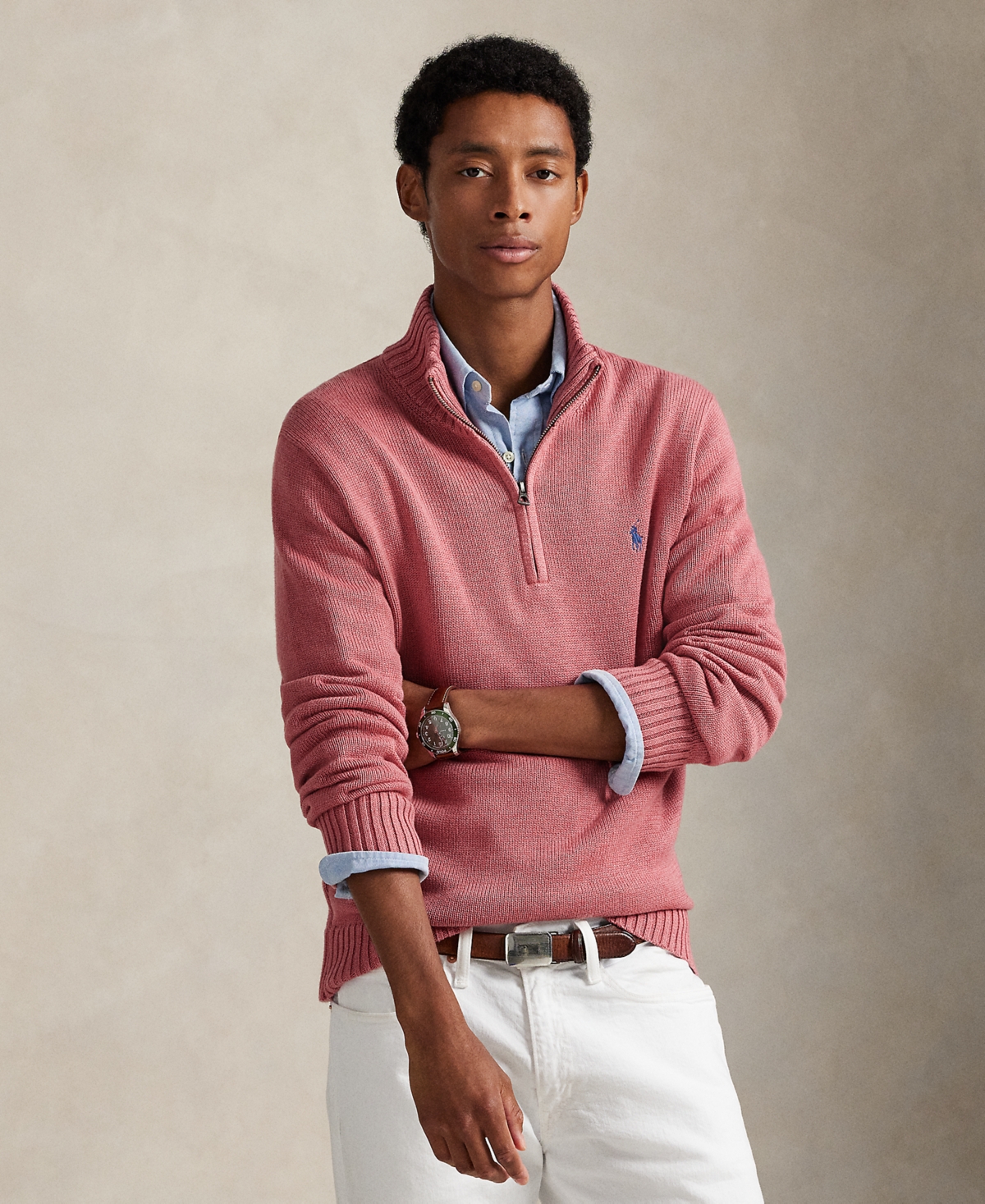 Click here for Polo Ralph Lauren Cotton Quarter-zip Sweater - Str... prices