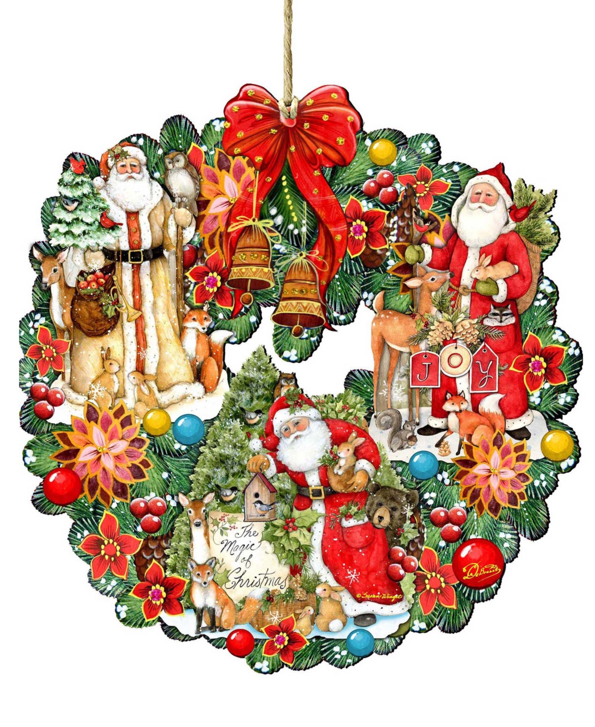Click here for Designocracy Classic Christmas Santa Wood Ornament... prices