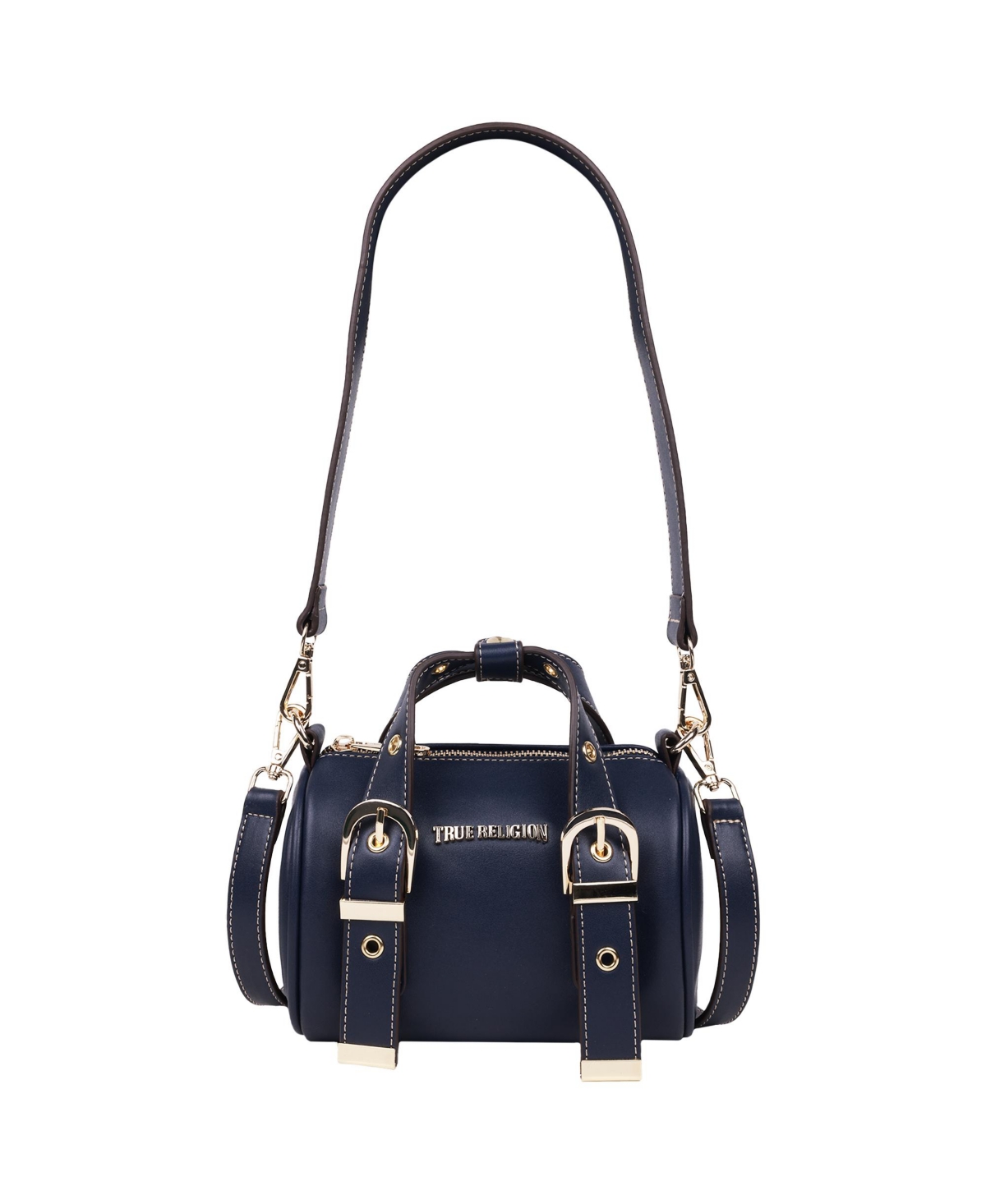 Click here for True Religion Metal Plaque Quilted Crossbody - Nav... prices