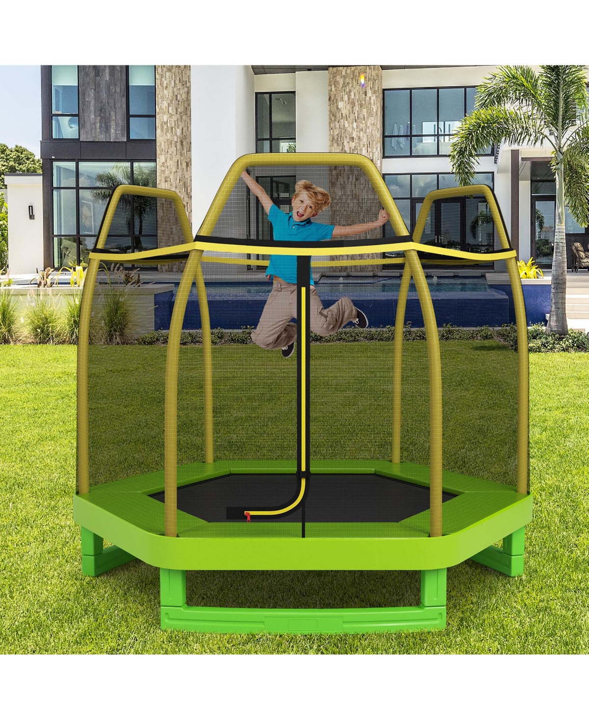 Click here for Costway 7FT Kids Trampoline W/Safety Enclosure Net... prices