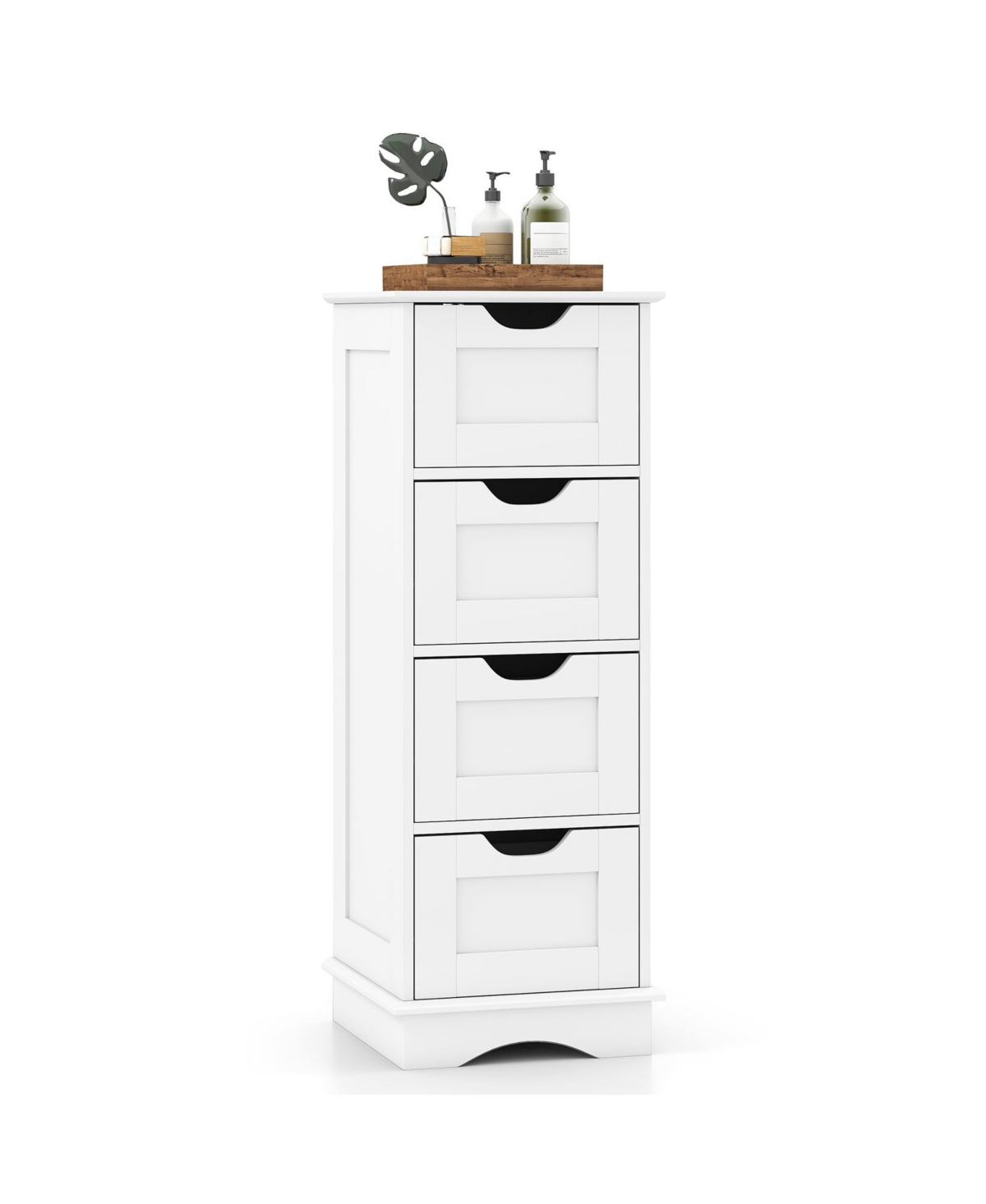 Click here for Gymax 4-Drawer Bathroom Cabinet w/Cut-out Handles... prices