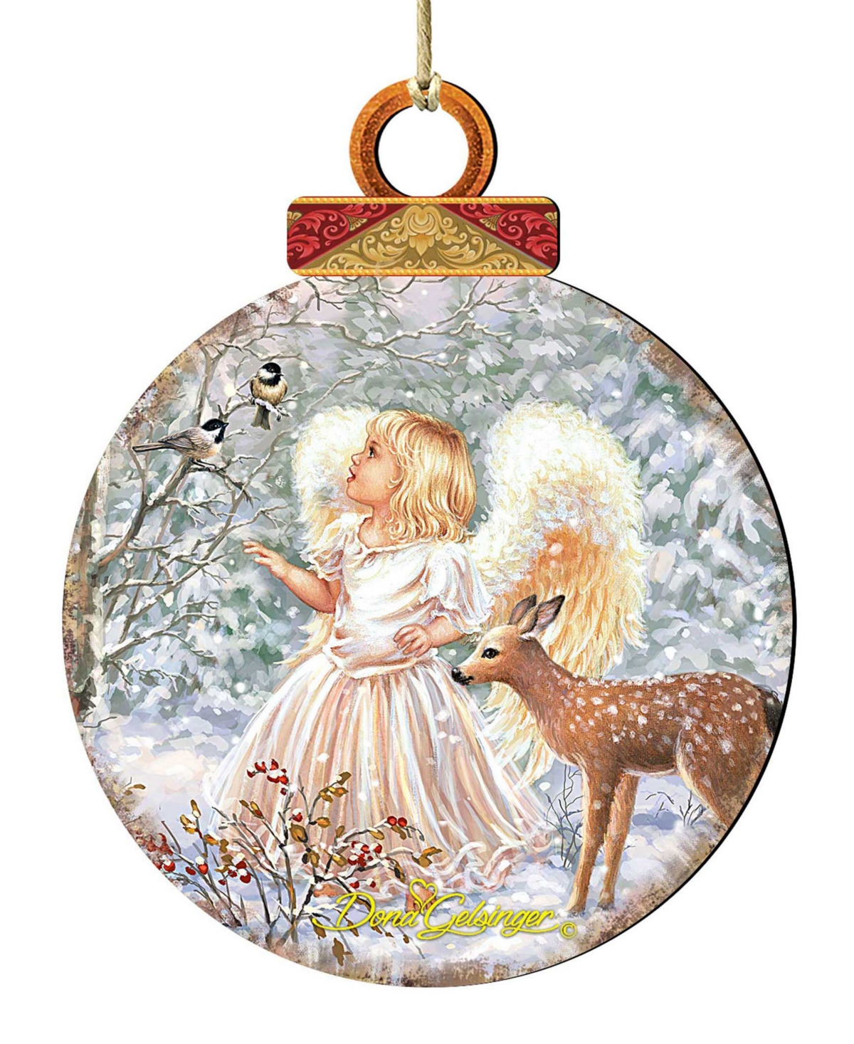 Click here for Designocracy Woodland Angel Deer Christmas Ornamen... prices