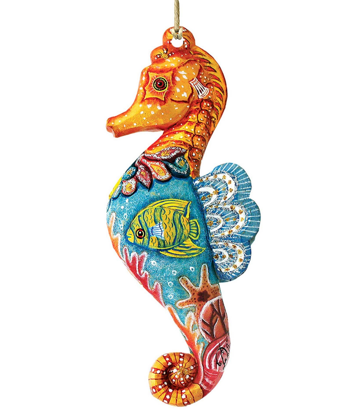 Click here for Designocracy Seahorse Wooden Christmas Ornament -... prices