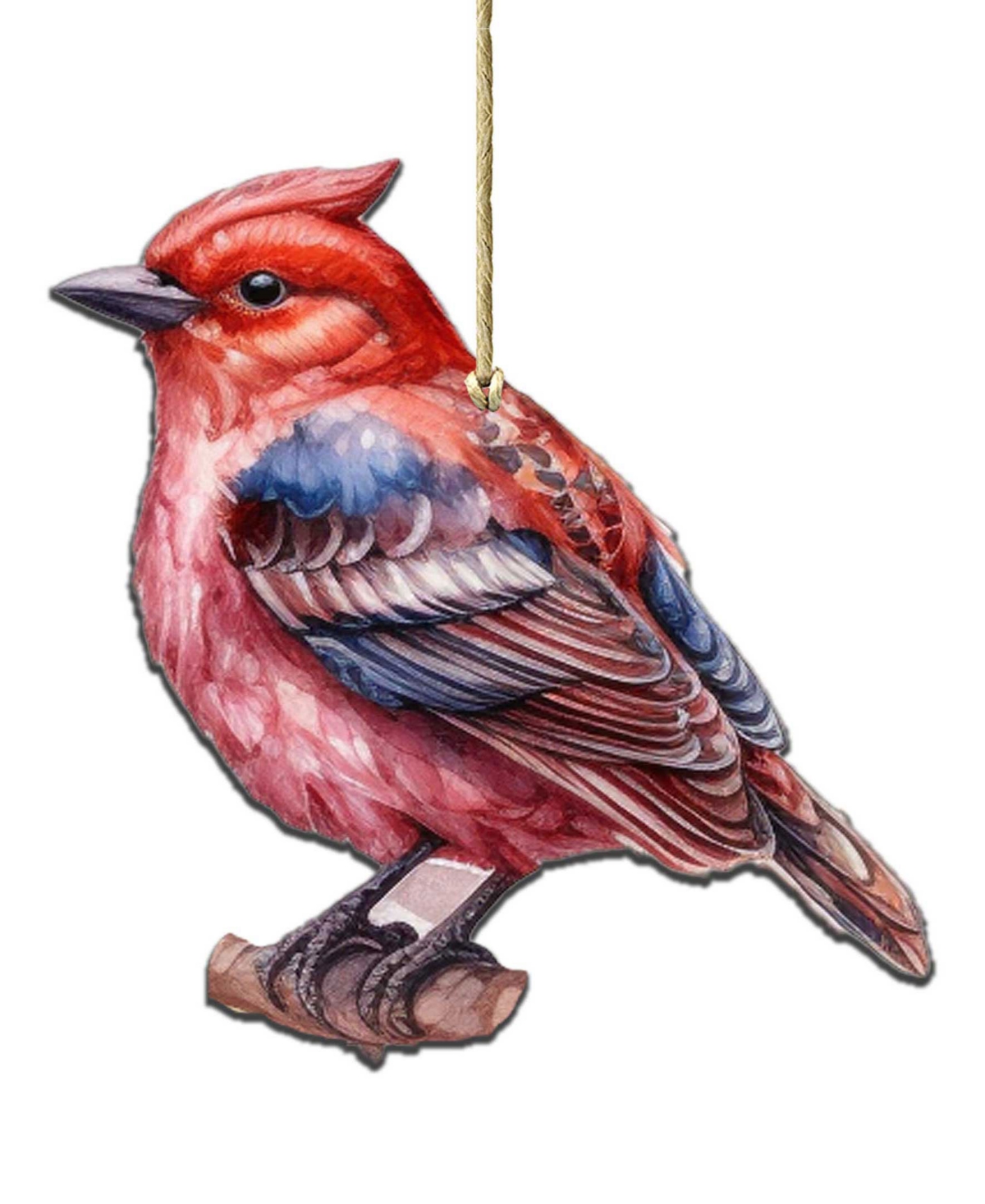 Click here for Designocracy Red Forest Bird Christmas Wooden Orna... prices