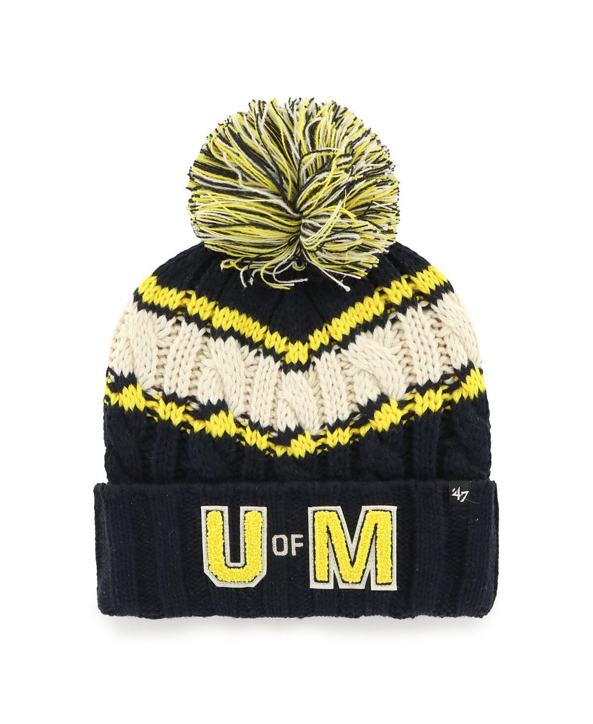 Click here for 47 Brand Womens Navy Michigan Wolverines Emma Cuff... prices