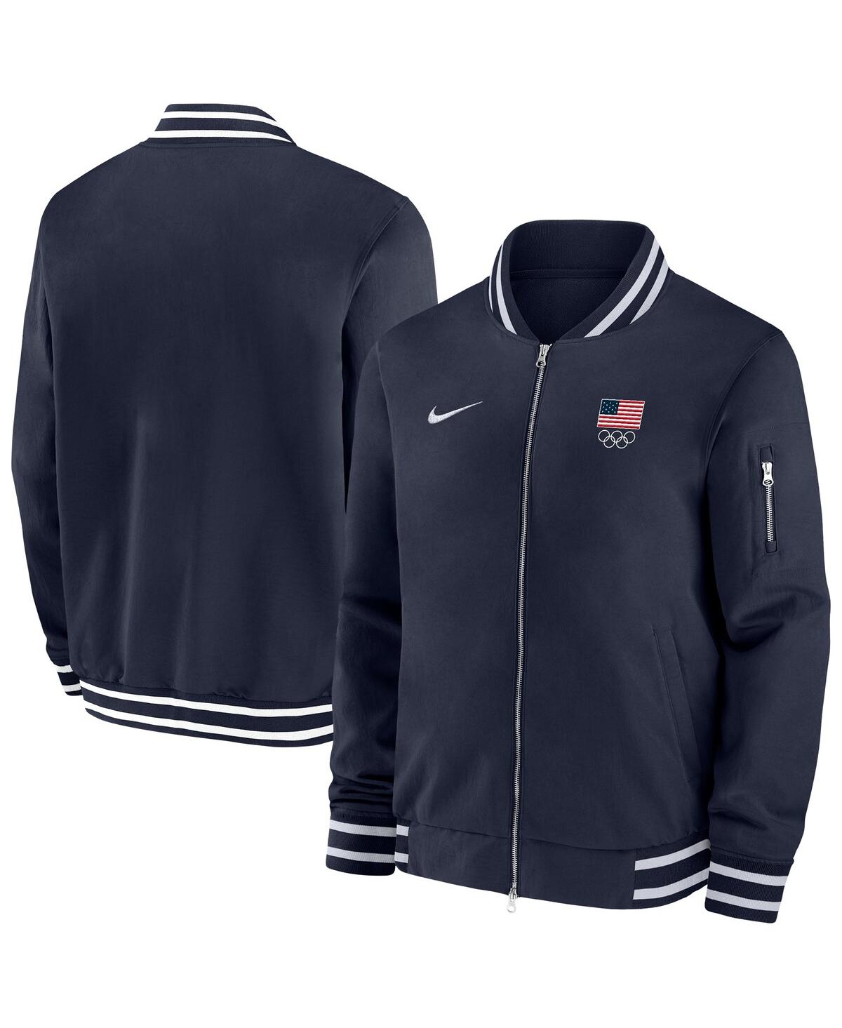 Click here for Nike Mens Navy Team Usa Full-Zip Bomber Jacket - N... prices
