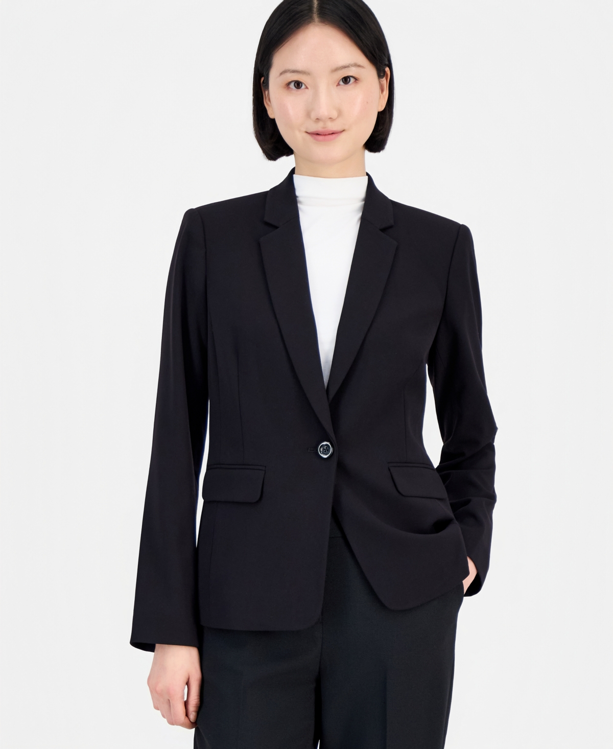 Click here for Tahari Asl Womens One-Button Blazer With Inner-Ela... prices