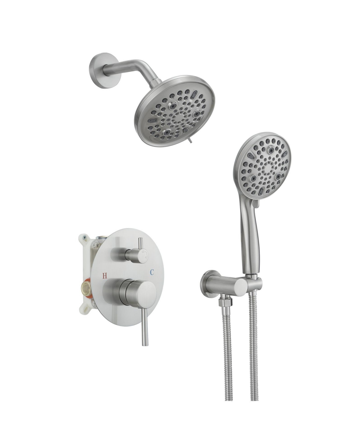 Click here for Single-Handle 1-Spray Round Rain Shower Faucet Set... prices