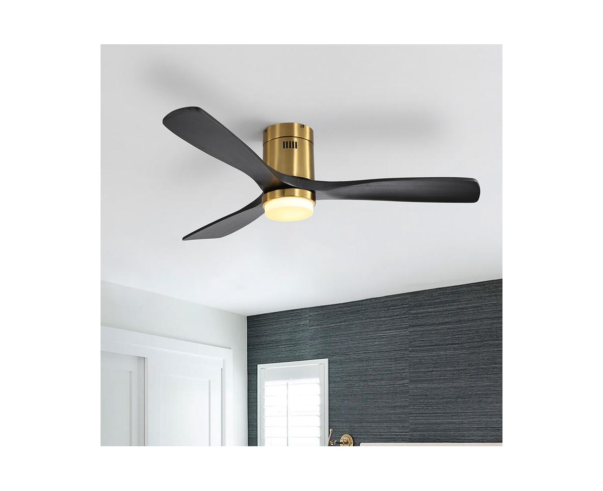 Click here for 52-inch Modern Golden 3 Solid Wood Blades Flush Mo... prices