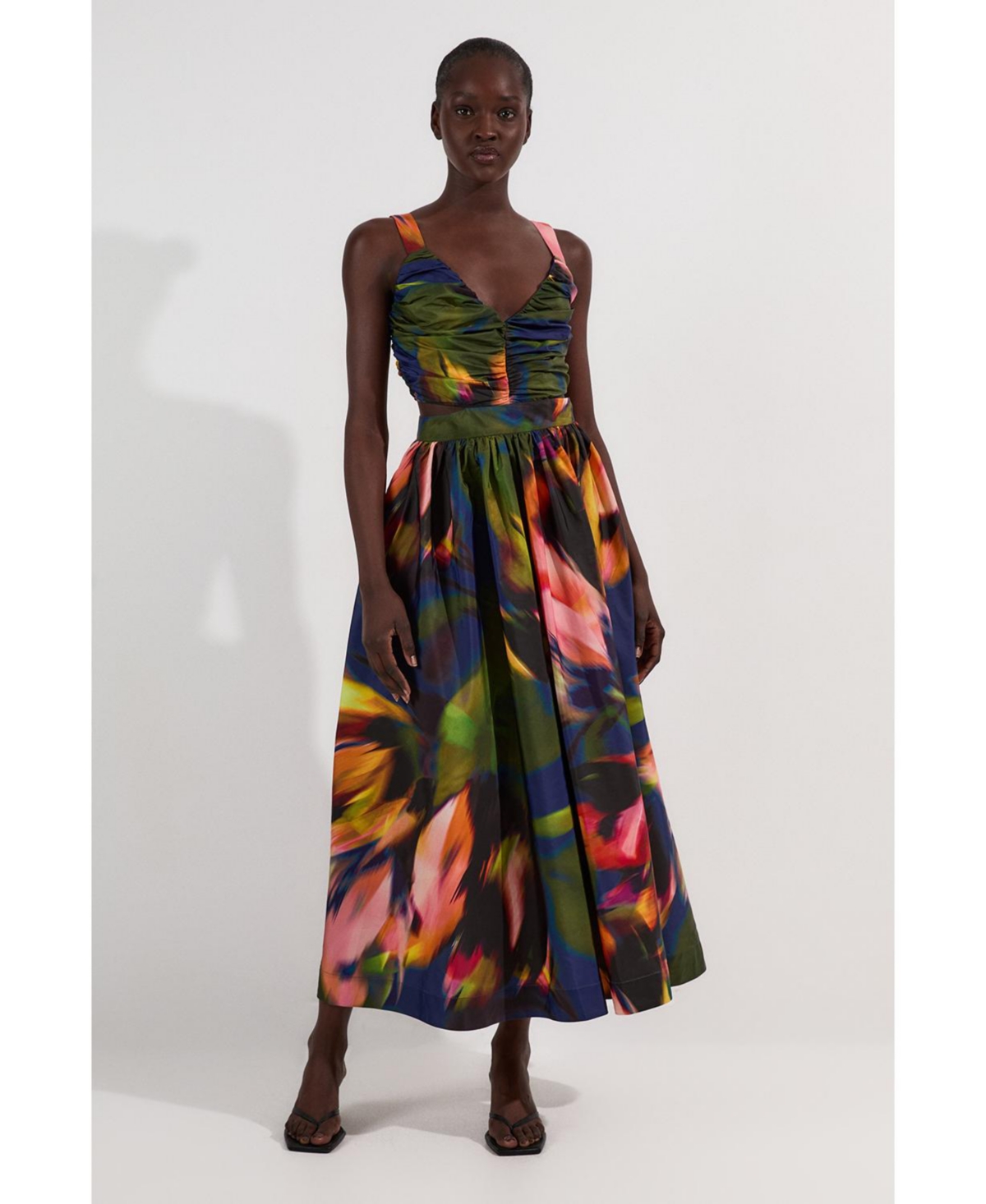 Click here for Karen Millen Womens Blurred Floral Taffeta Maxi Dr... prices