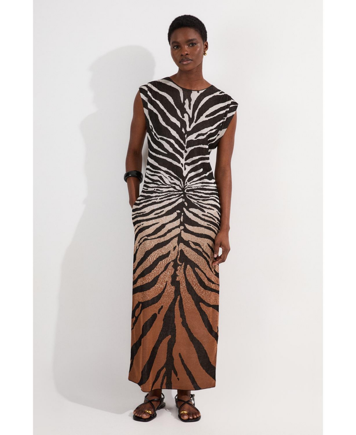 Click here for Karen Millen Womens Jacquard Zebra Print Slinky Ma... prices