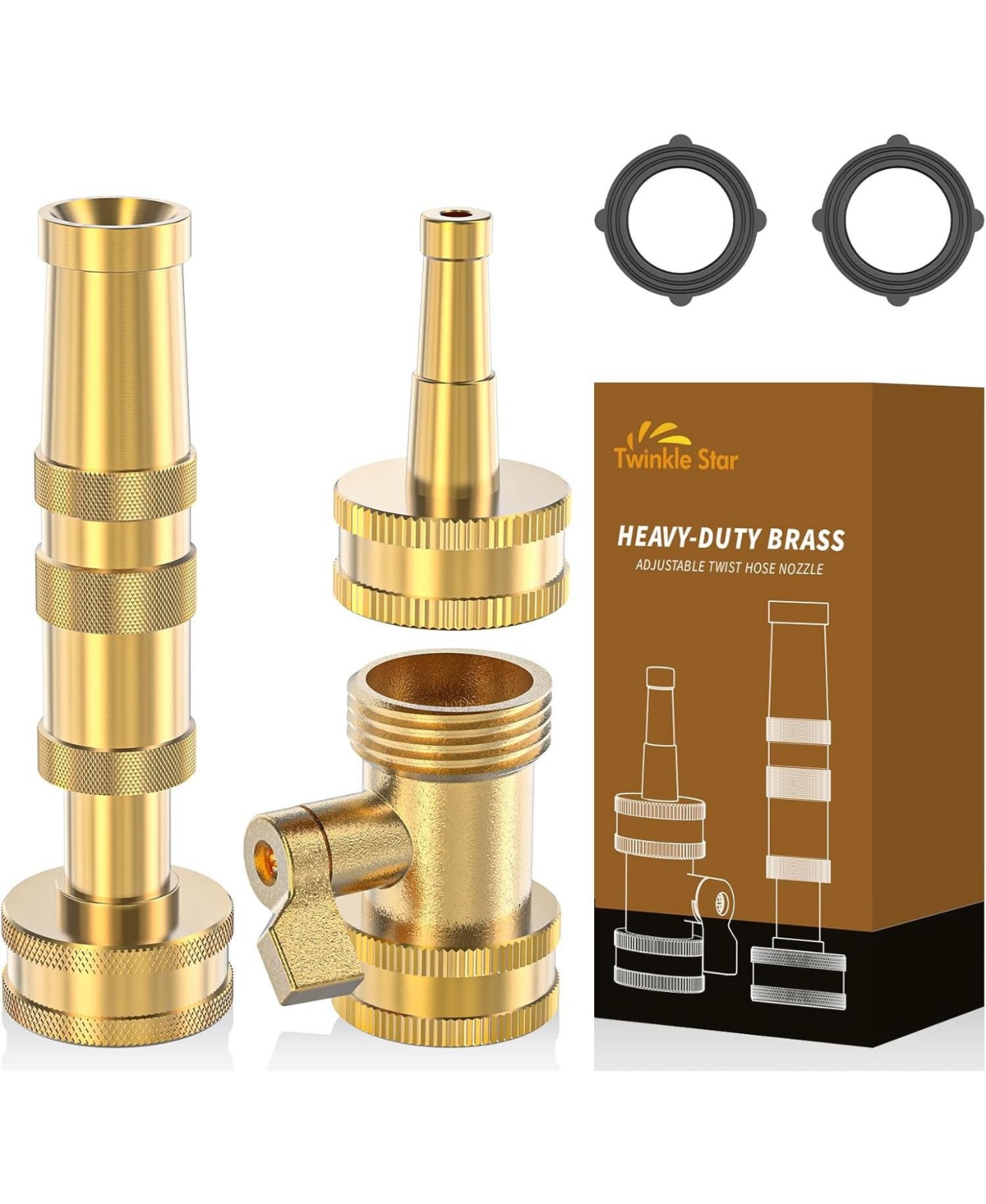 Click here for Twinkle Star 3-Pack Heavy Duty Brass Adjustable Tw... prices