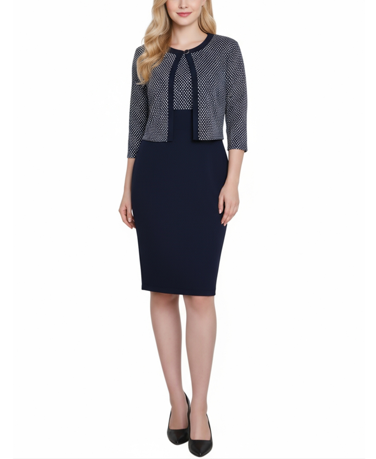 Click here for Ny Collection Womens Scoop Neck 3/4 Sleeve Dress -... prices