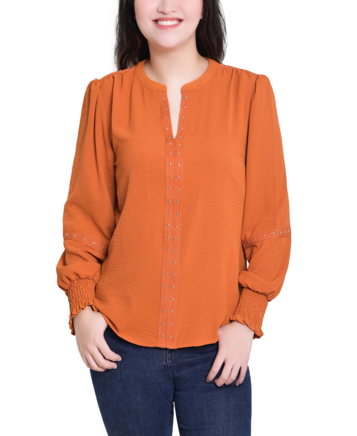 Click here for Ny Collection Womens V Neck Long Sleeve Knit Top -... prices