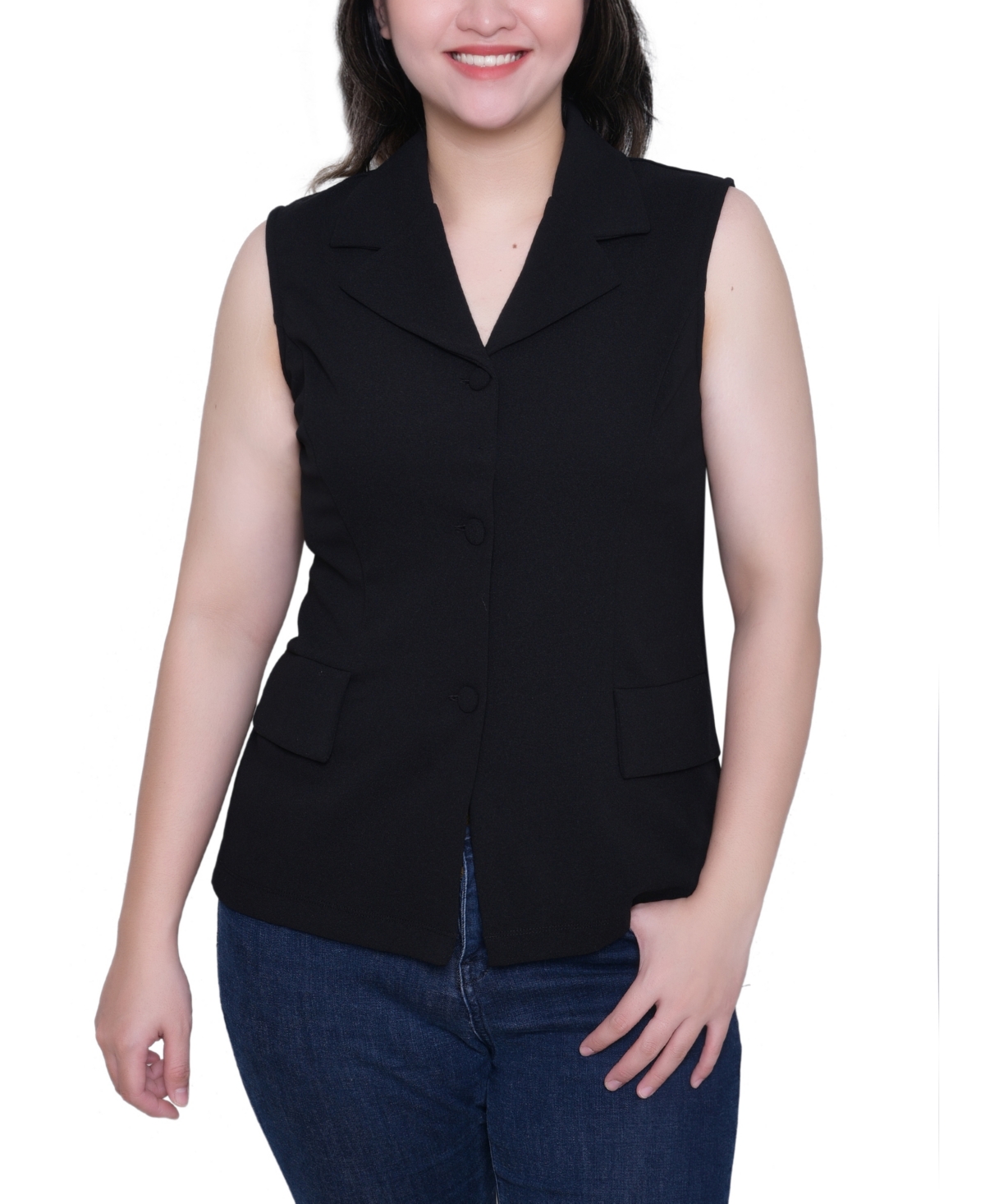 Click here for Ny Collection Womens V Neck Sleeveless Scuba Vest... prices