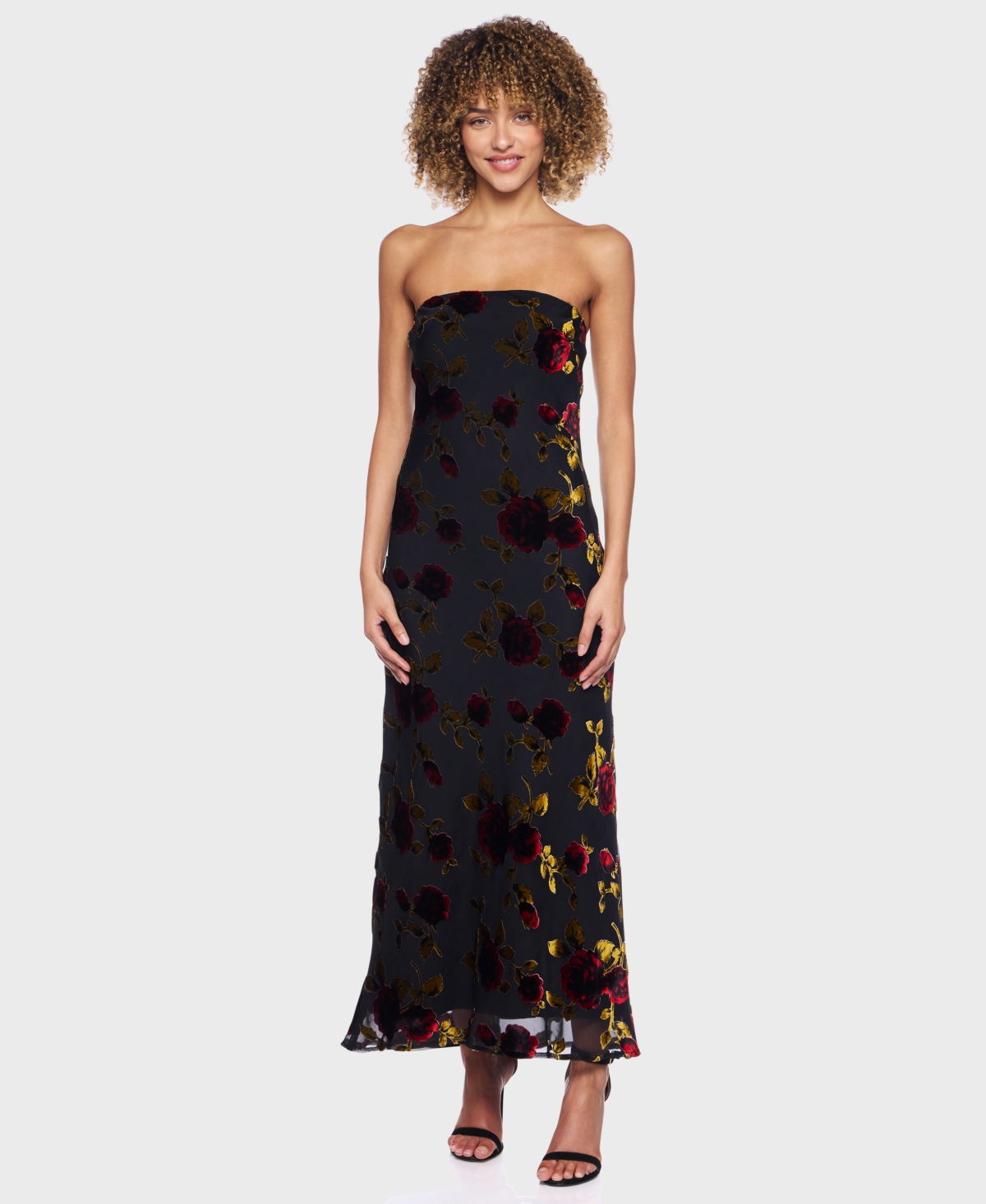 Click here for B Darlin Juniors Flocked Strapless Dress - Black R... prices