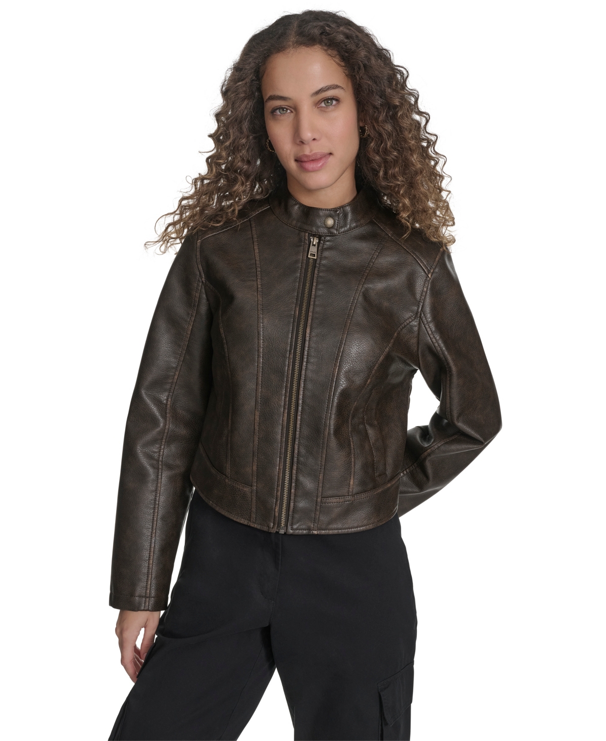 Click here for Levis Womens Racer Jacket - Brown prices