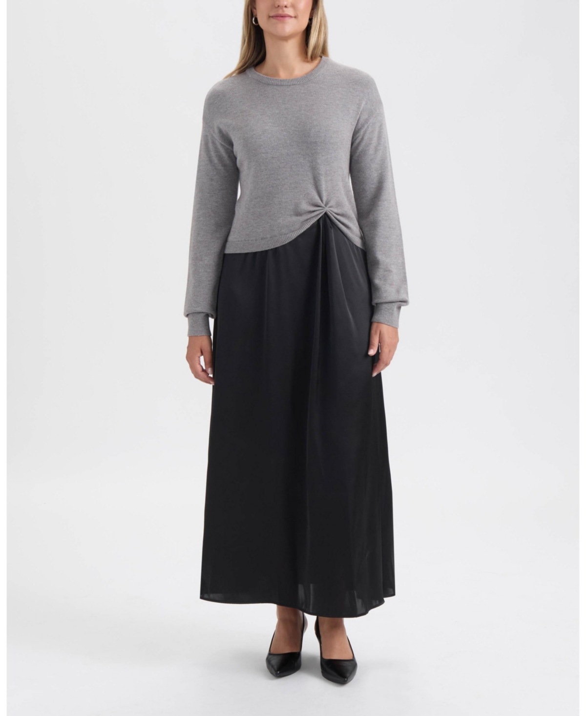 Click here for Ellen Tracy Womens Twofer Dress with Ruched Detail... prices