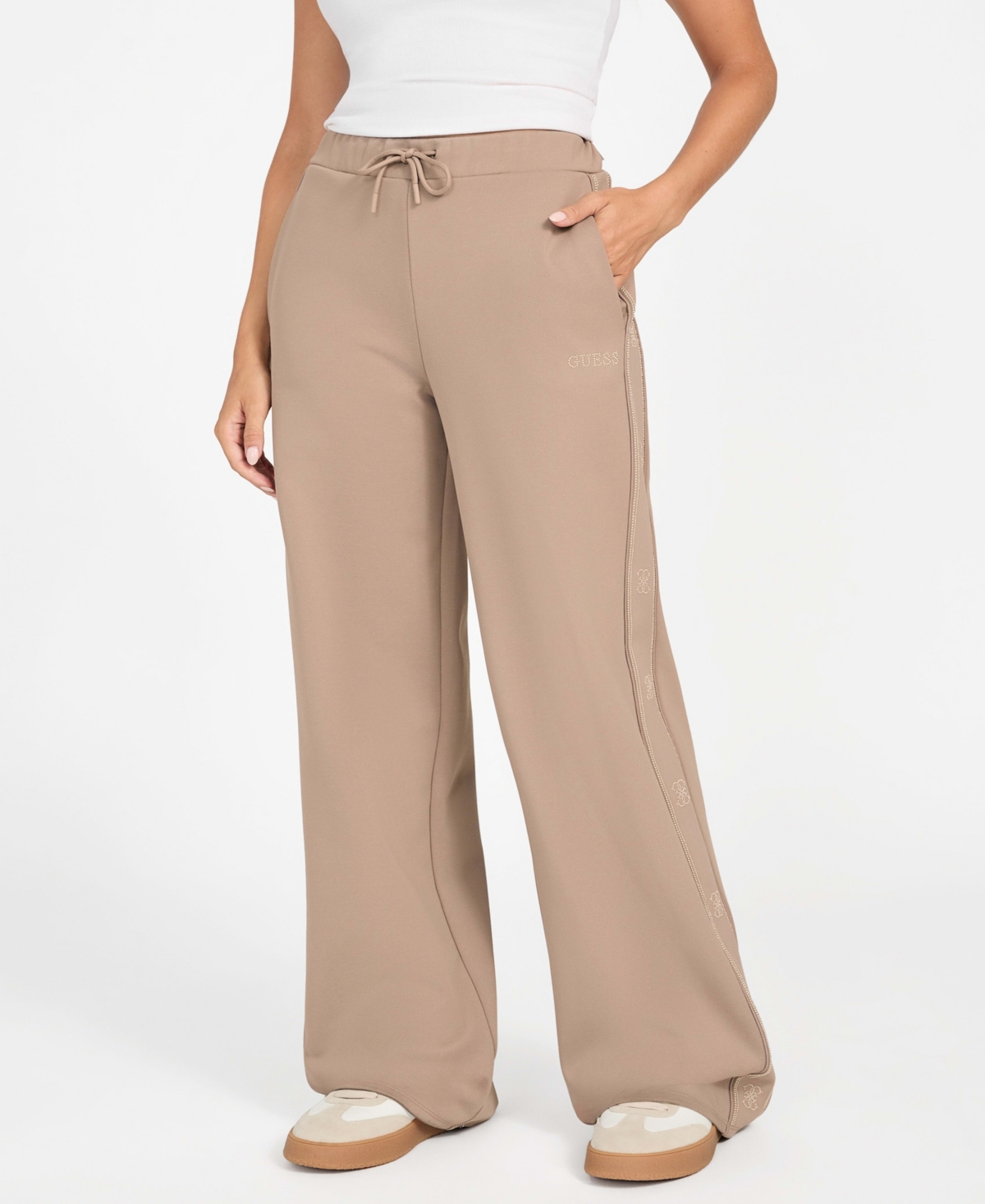 Click here for Guess Womens Octavia Wide Leg Sweatpants - Silk Ta... prices