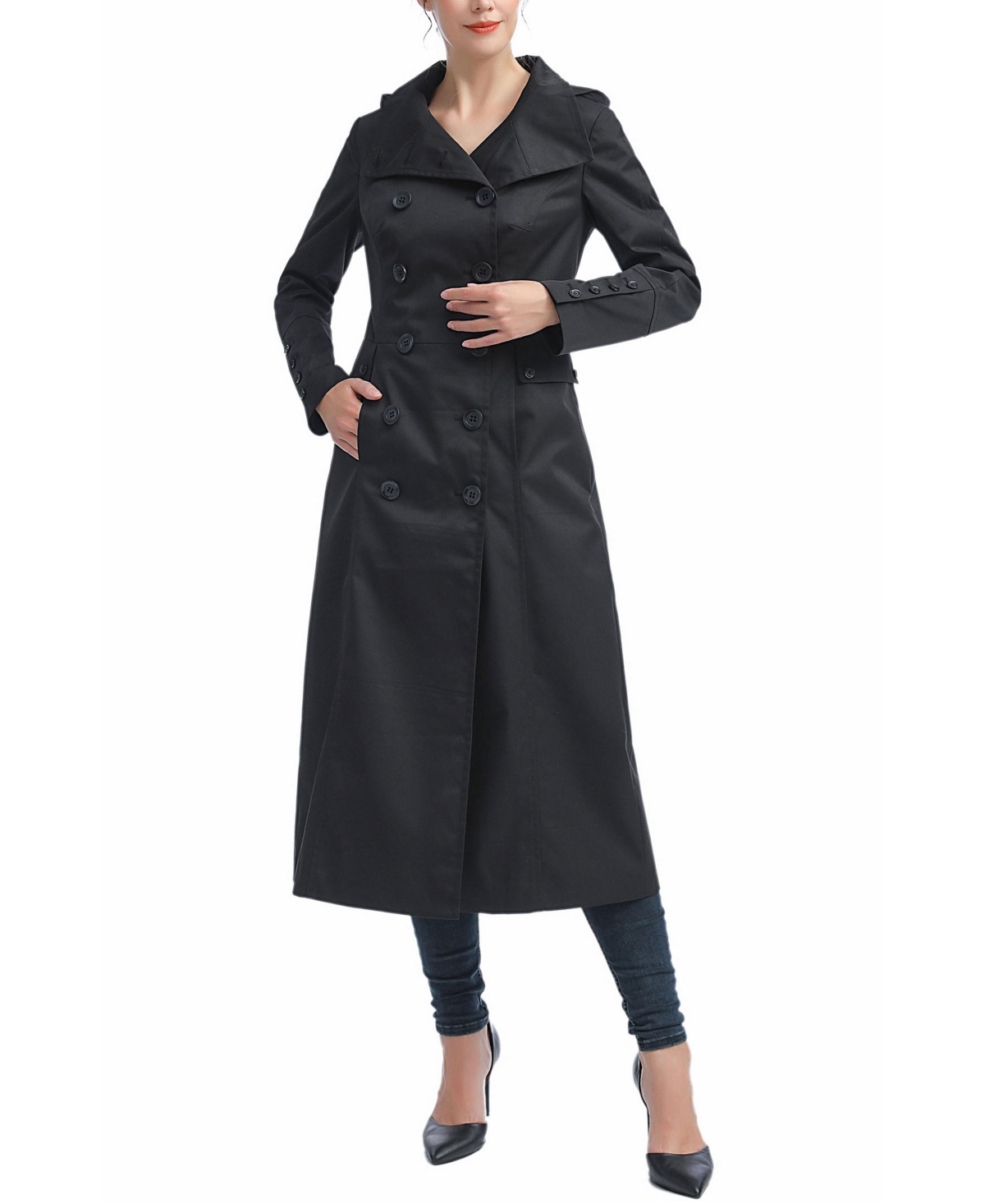 Click here for kimi + kai Womens kimi + kai Long Trench Coat - Bl... prices