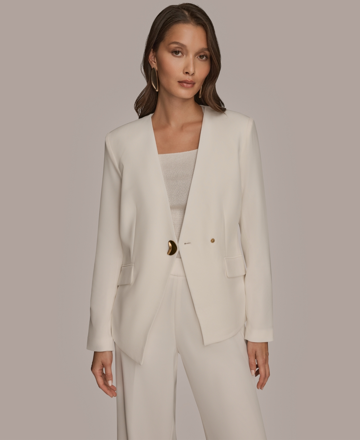 Click here for Donna Karan New York Womens Long Sleeve Asymmetric... prices