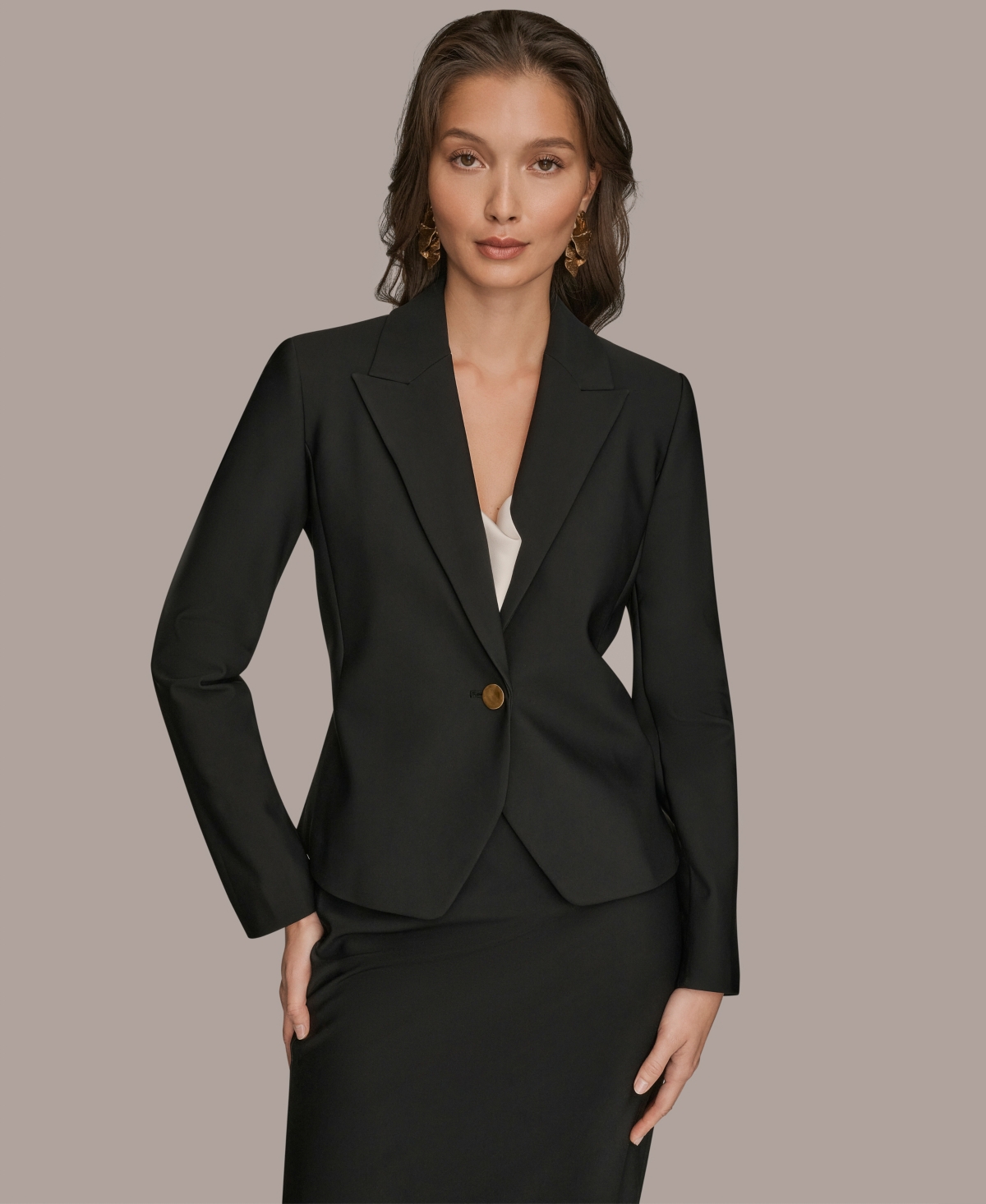 Click here for Donna Karan New York Womens Peplum Long Sleeve Jac... prices