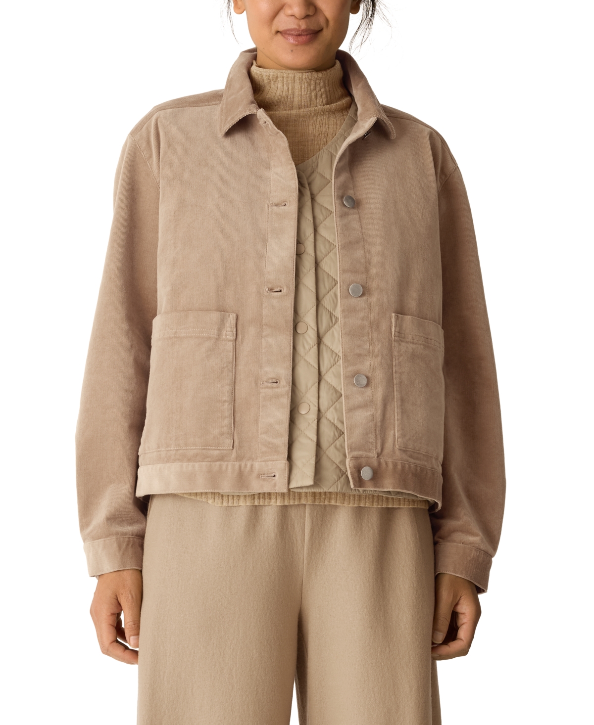Click here for Eileen Fisher Womens Classic Collar Long Sleeve Ja... prices