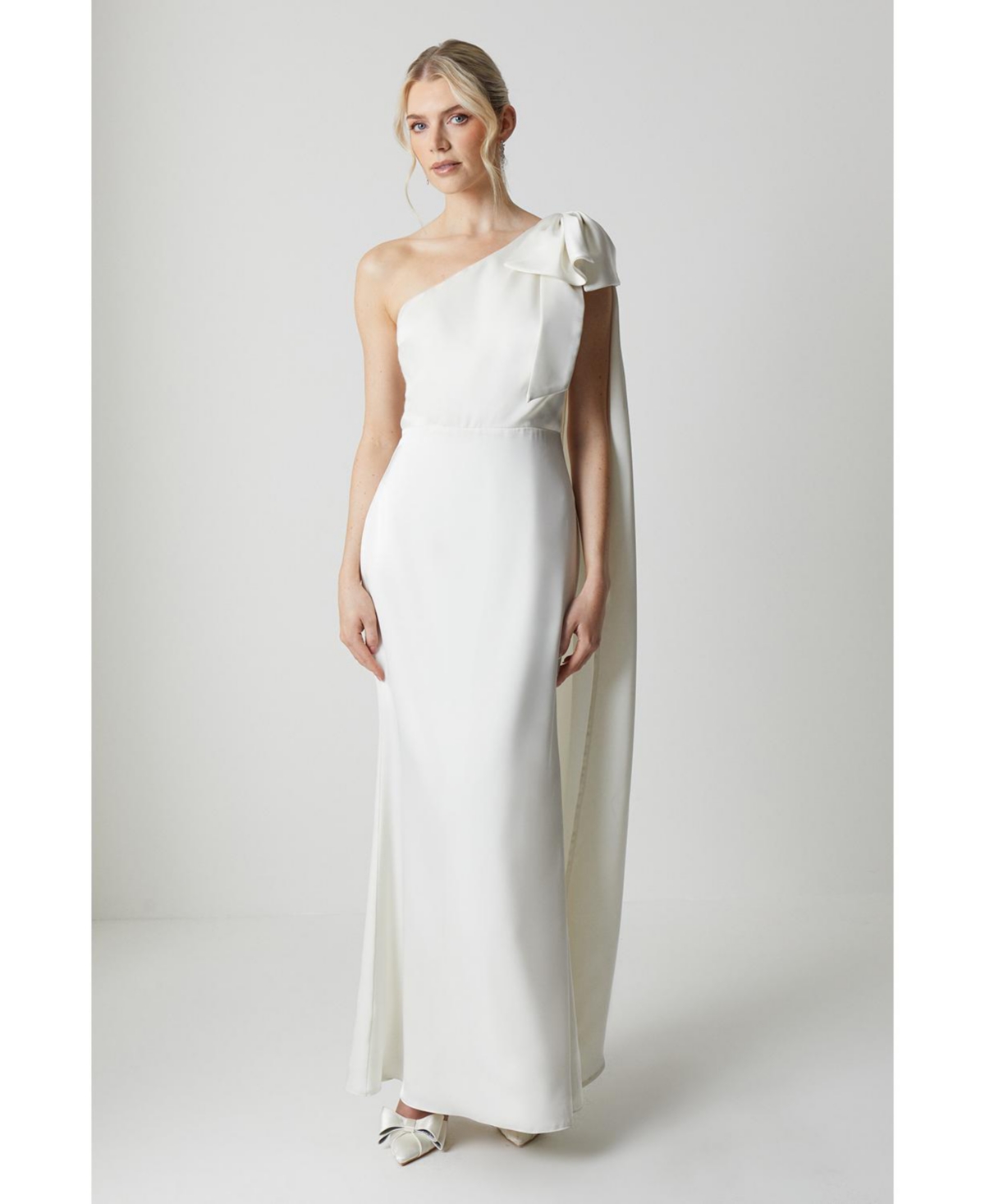 Click here for Coast Womens One Shoulder Satin Wedding Dress - Iv... prices