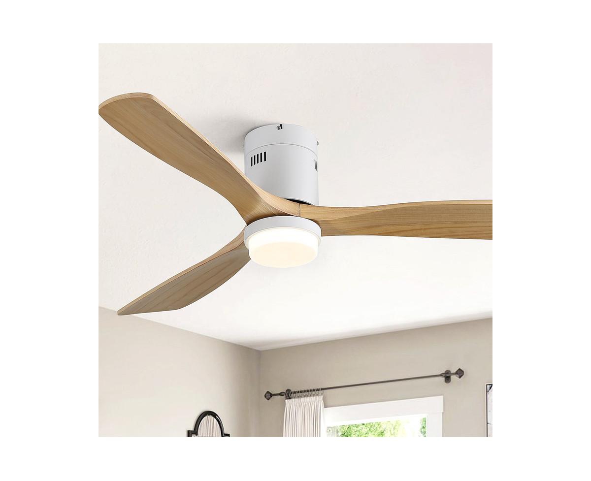 Click here for 52-inch Modern White 3 Solid Wood Blades Flush Mou... prices