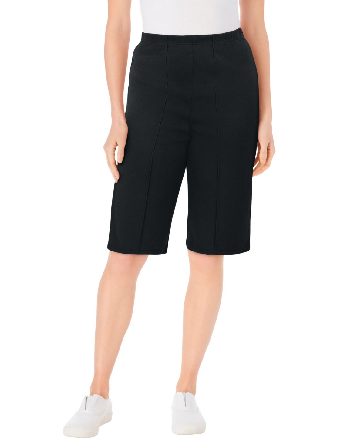 Click here for Woman Within Womens Within Knit Bermuda Short - Bl... prices