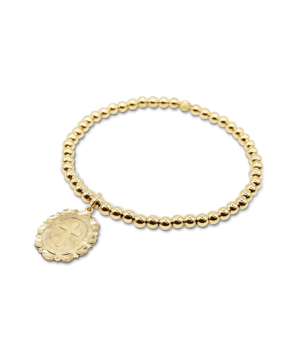 Click here for 4mm Gold Filled Ball with Cross Medallion Charm -... prices