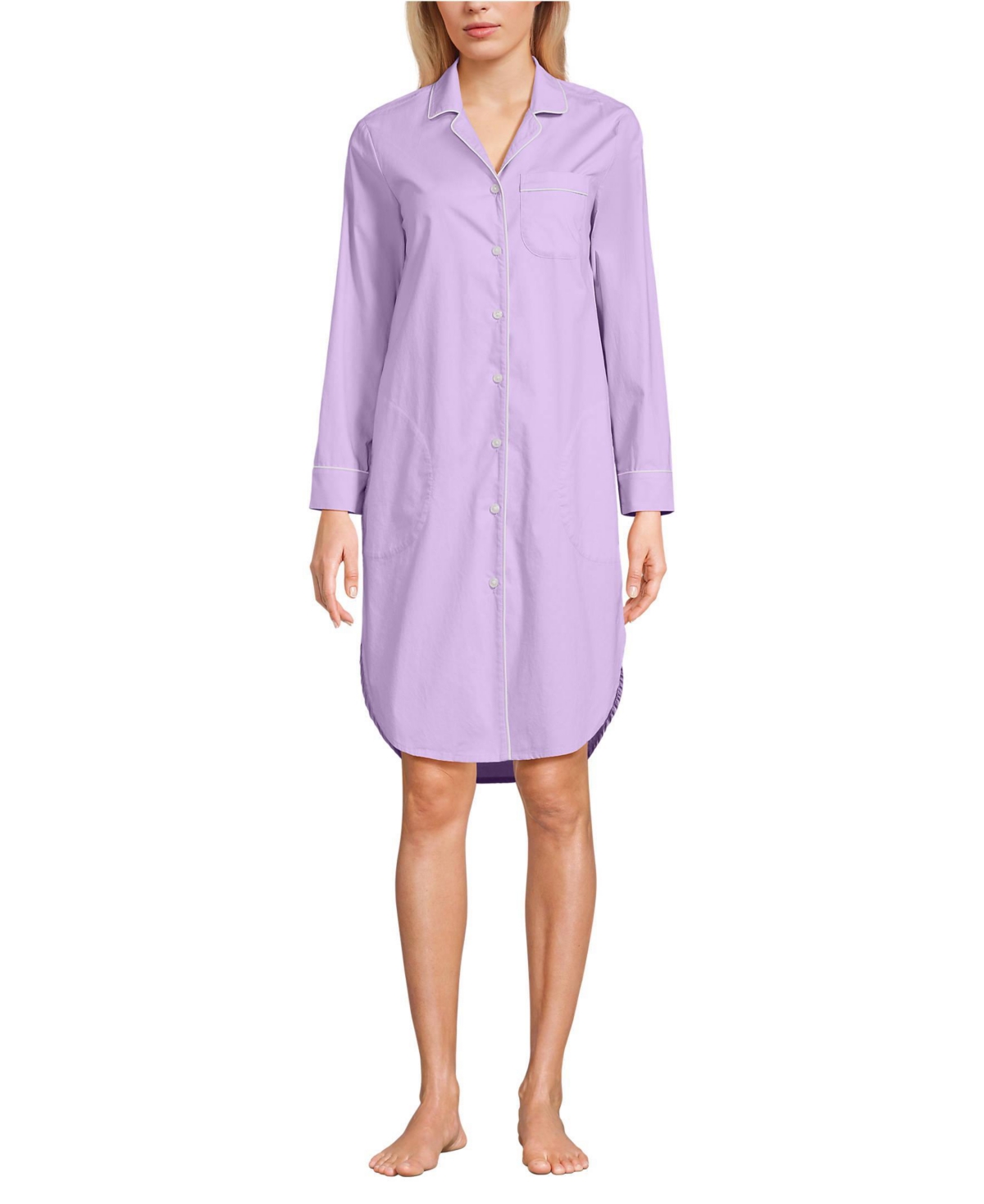Click here for Lands End Womens Cotton Poplin Long Sleeve Sleepsh... prices