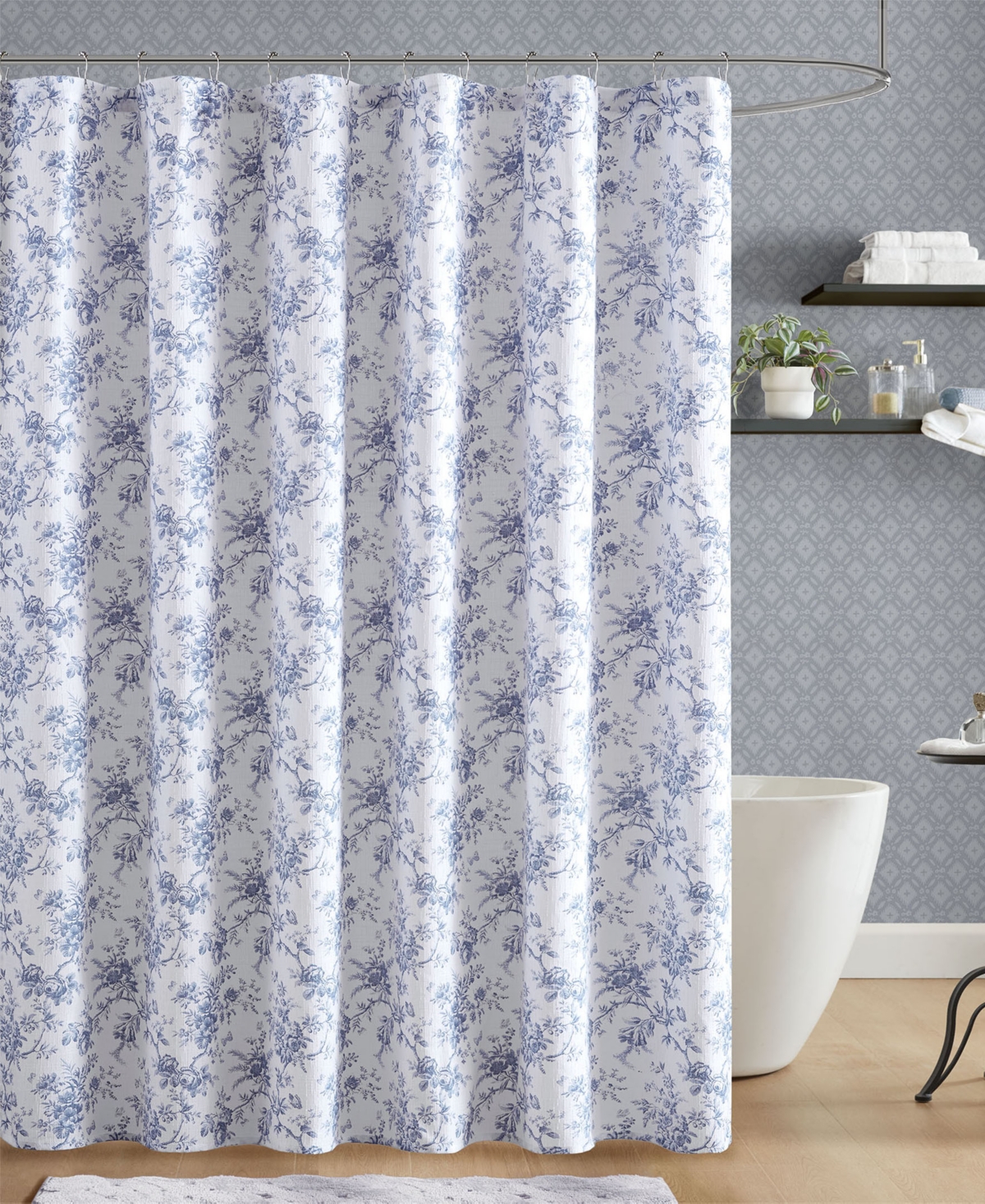 Click here for Laura Ashley Walled Garden Tonal Floral Shower Cur... prices
