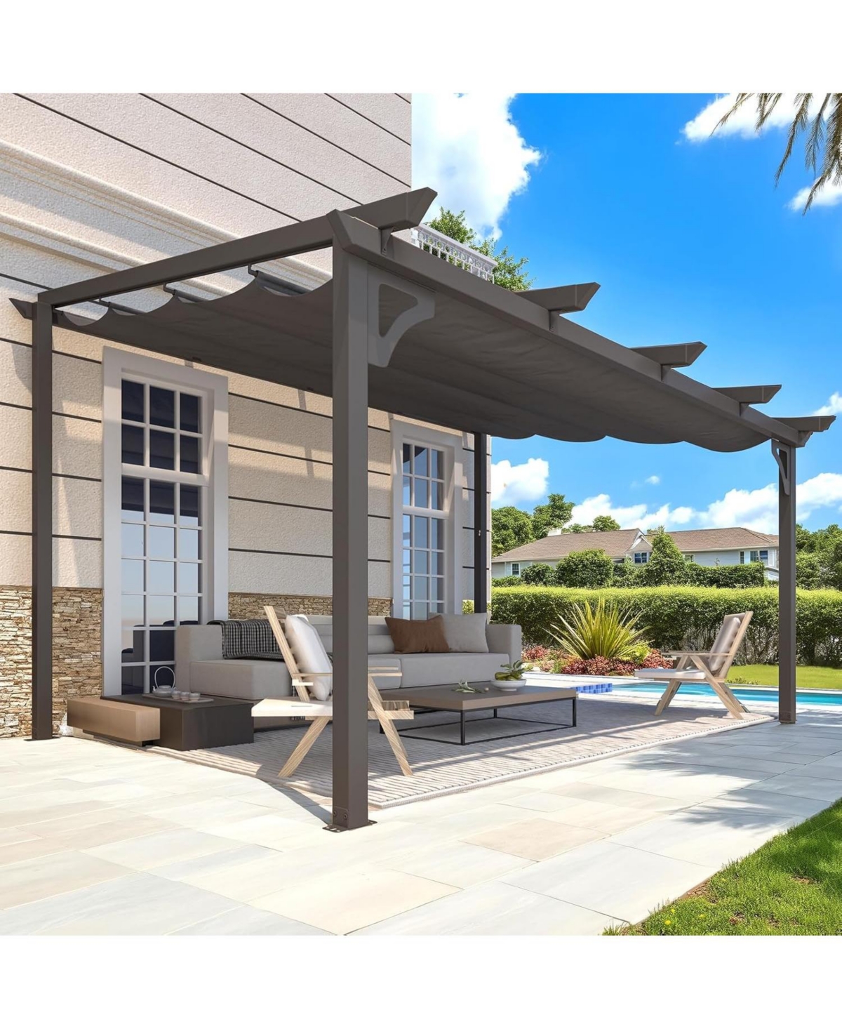 Click here for Aecojoy 14 x 10 Gazebo for Patio  Retractable Perg... prices