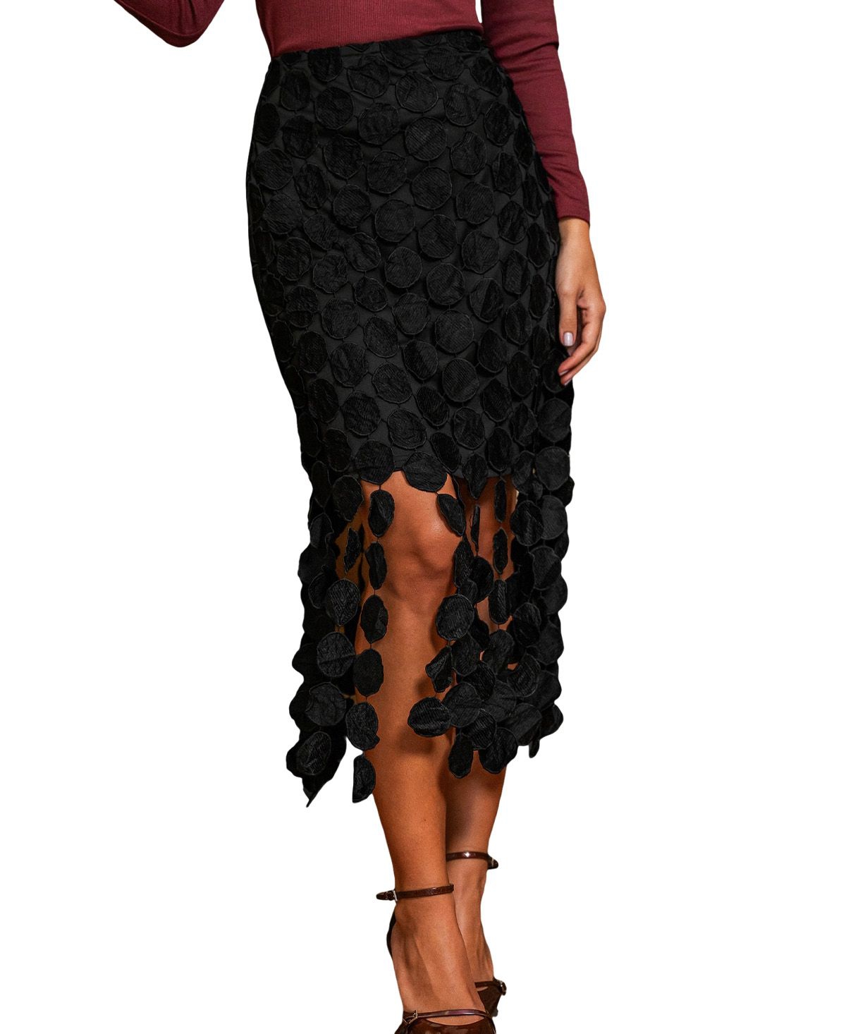 Click here for Cupshe Womens Command Attention Midi Skirt - Black prices