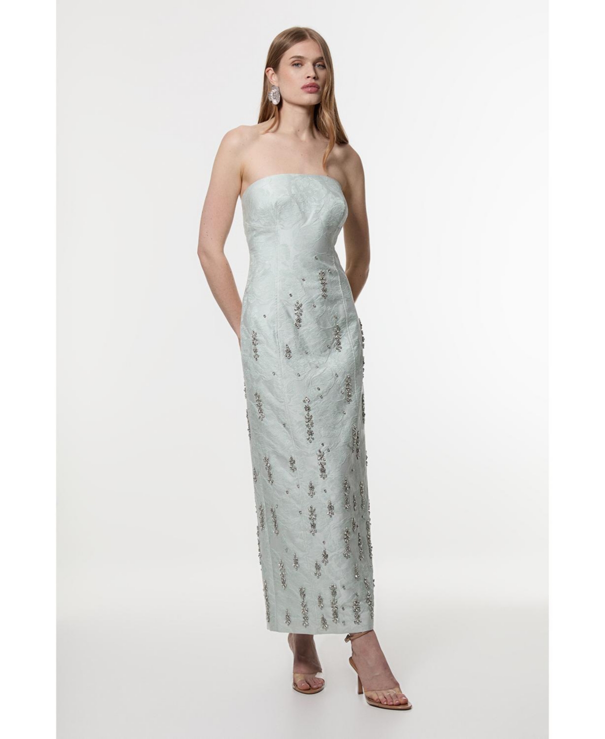Click here for Karen Millen Crystal Embellished Strapless Midi Dr... prices