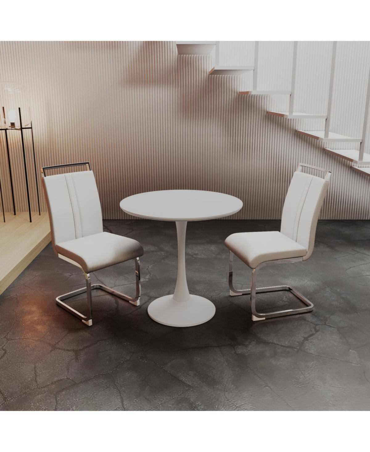 Click here for Streamdale Furniture 31.5 White Tulip Table & 2 Pu... prices