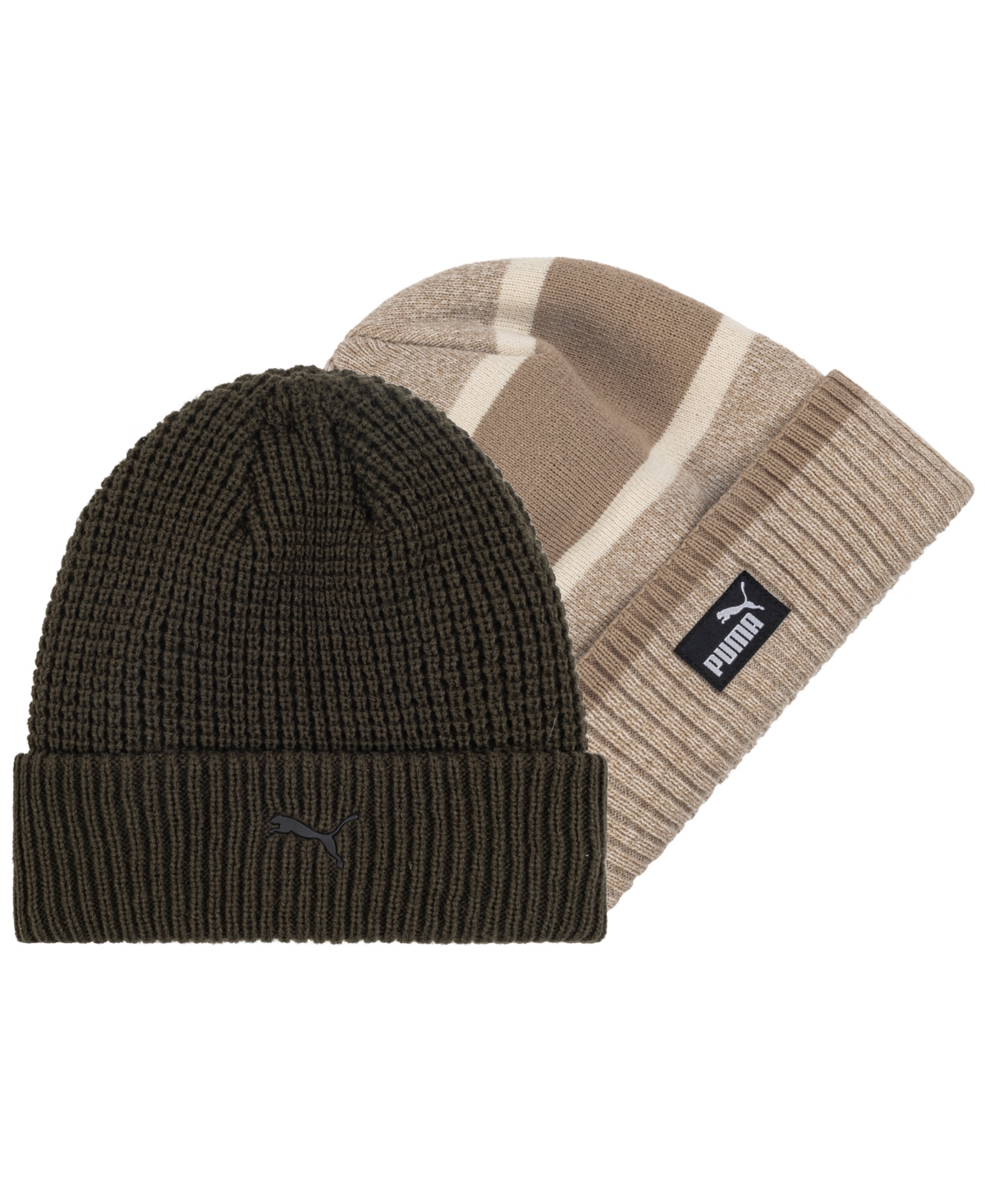 Click here for Puma Mens 2-Pack Marled Cuff Beanie - Cream/Chocla... prices