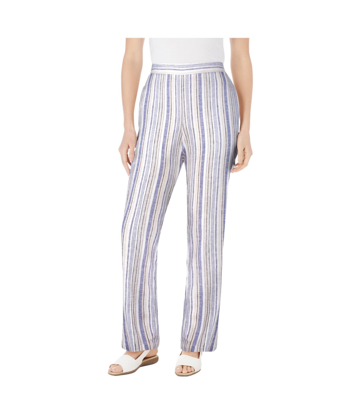 Click here for Woman Within Womens Within Tall Straight Leg Linen... prices