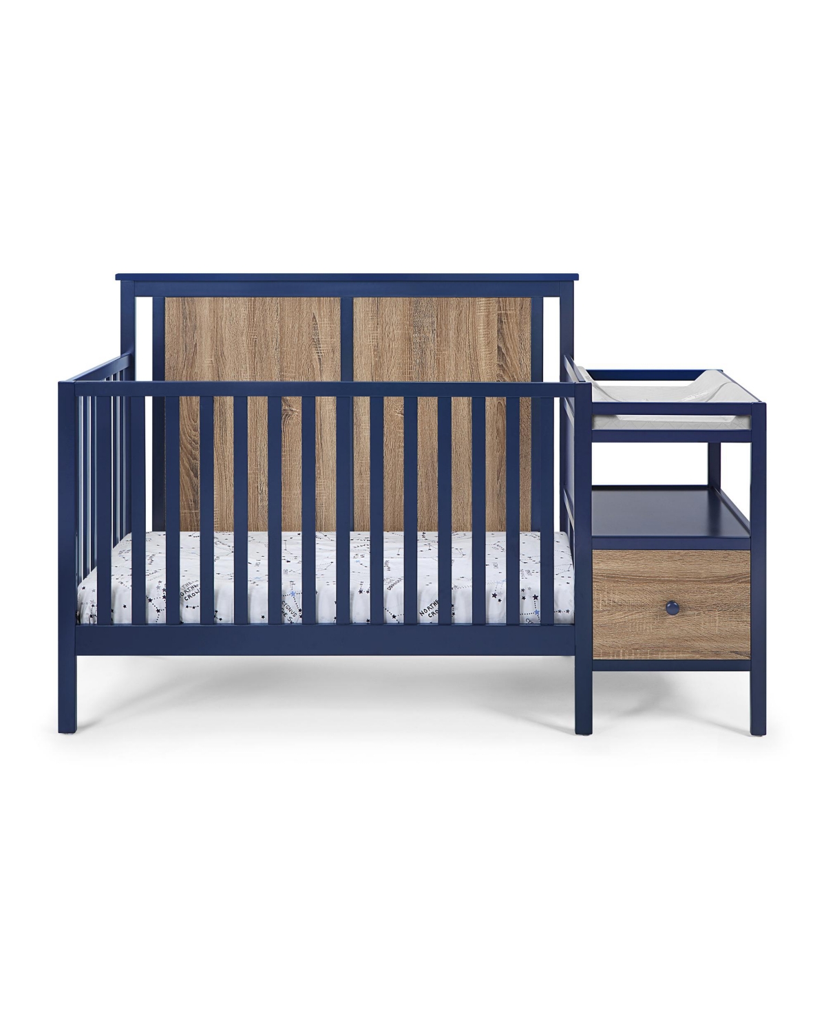 Click here for ForestnSky 4-in Blue Crib and Changer Combo Midnig... prices