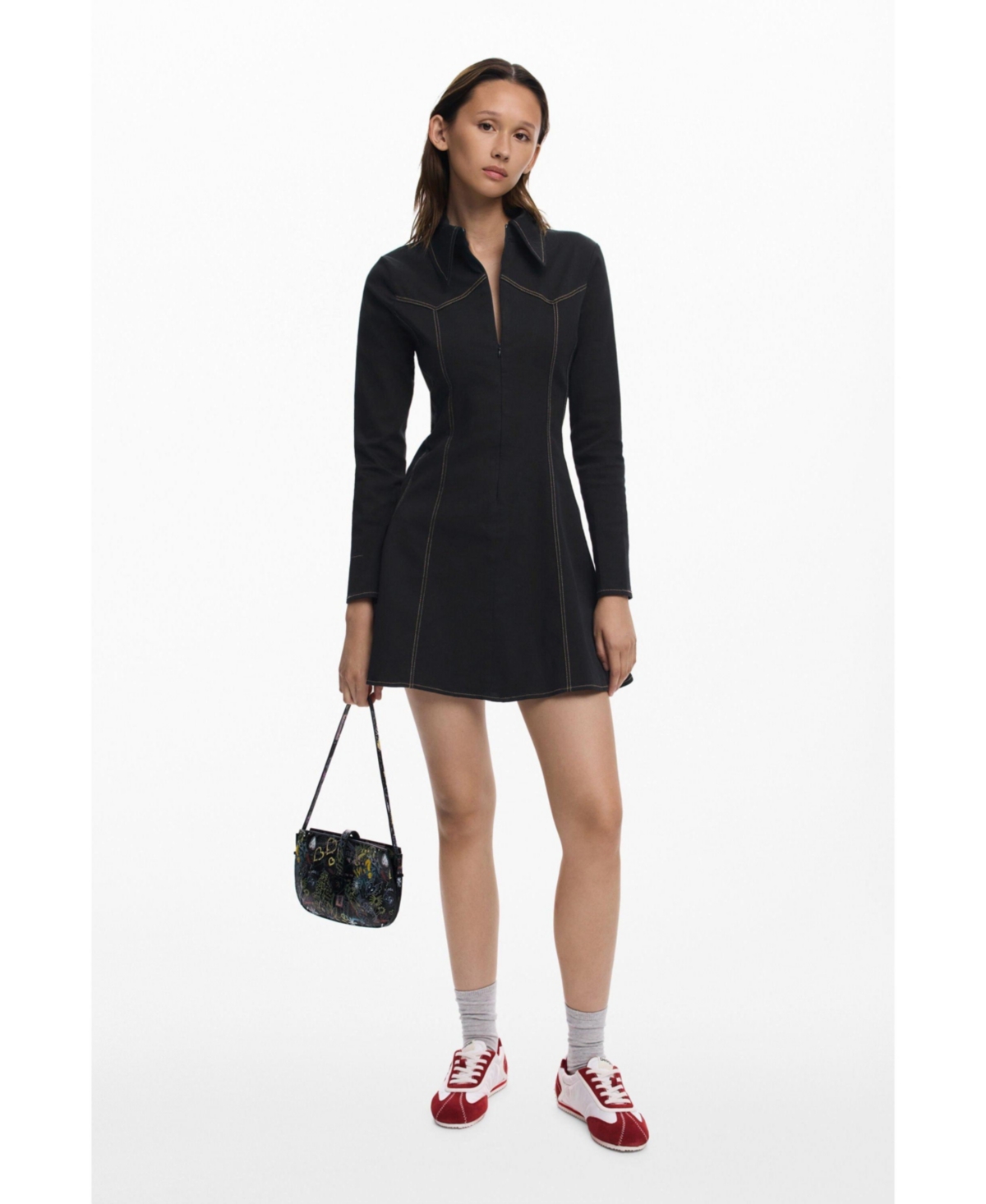 Click here for Desigual Womens Shirt dress with zipper - Black prices