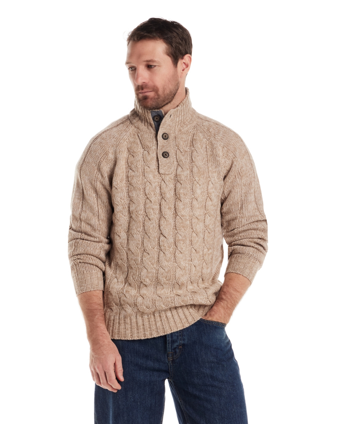 Click here for Weatherproof Vintage Mens Button Up Sweater - Beig... prices