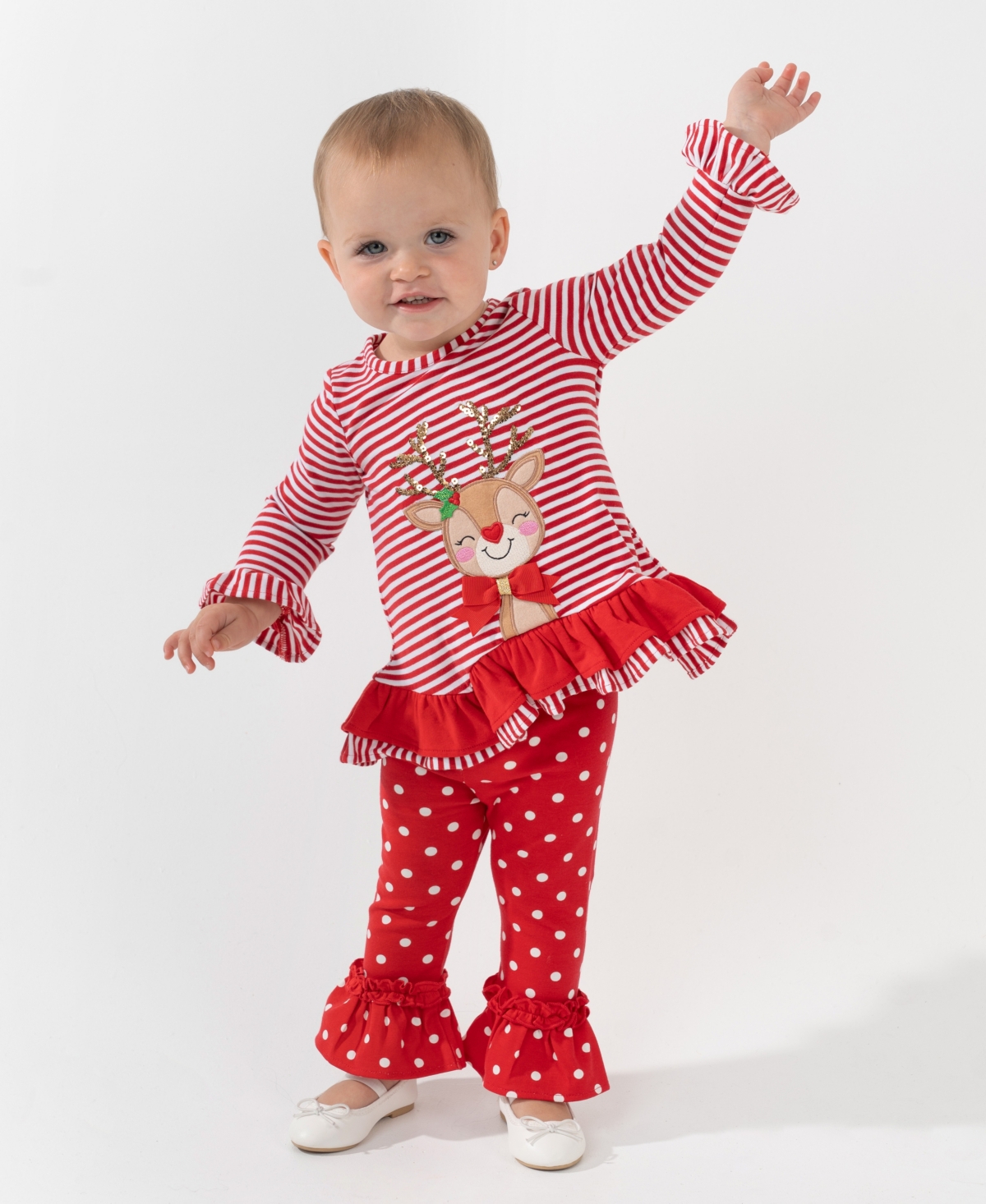 Click here for Rare Editions Baby Girl 2-Piece Reindeer Applique... prices