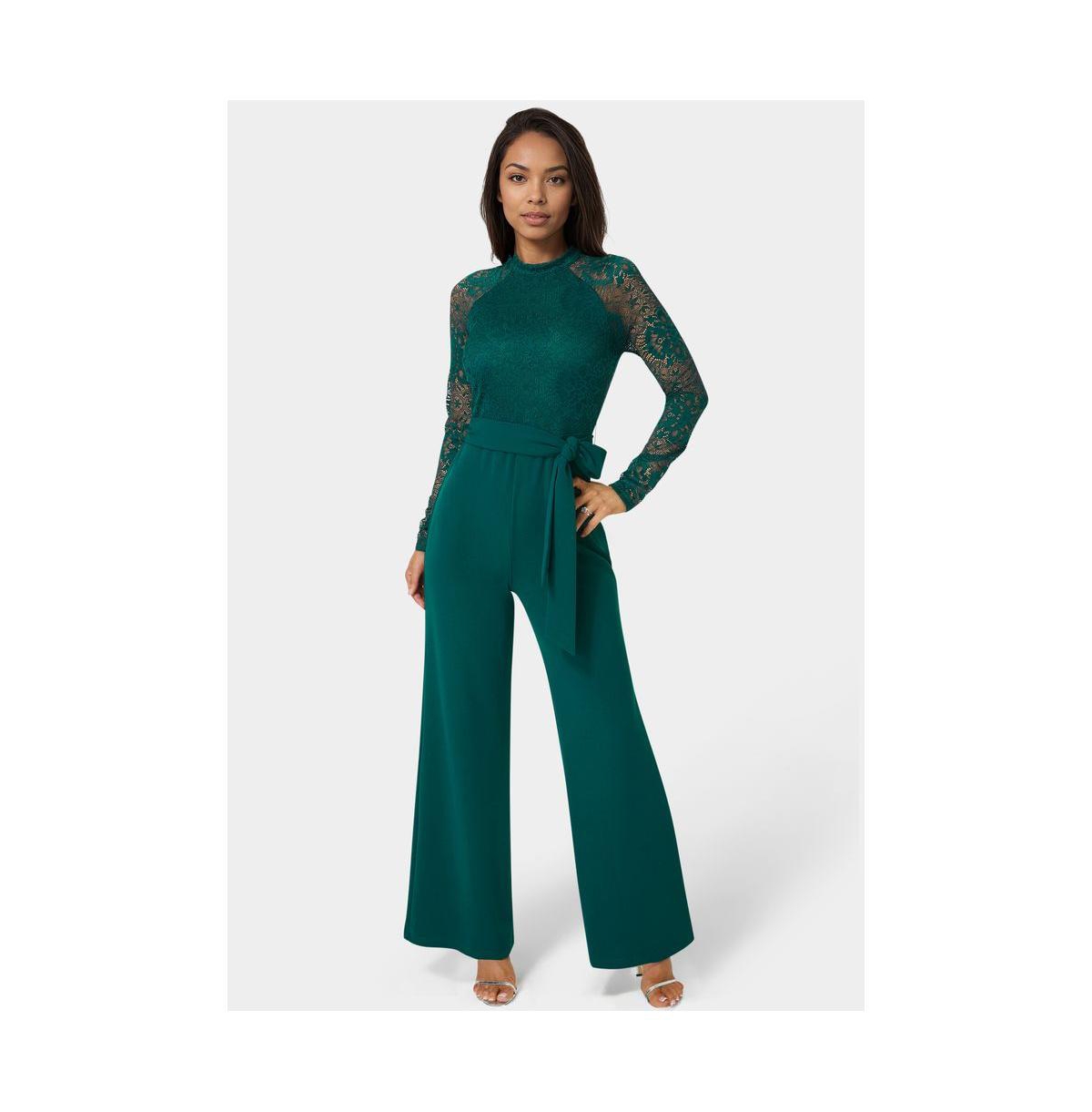 Click here for Bebe Womens Lace and Bodice Straight Leg Jumpsuit... prices