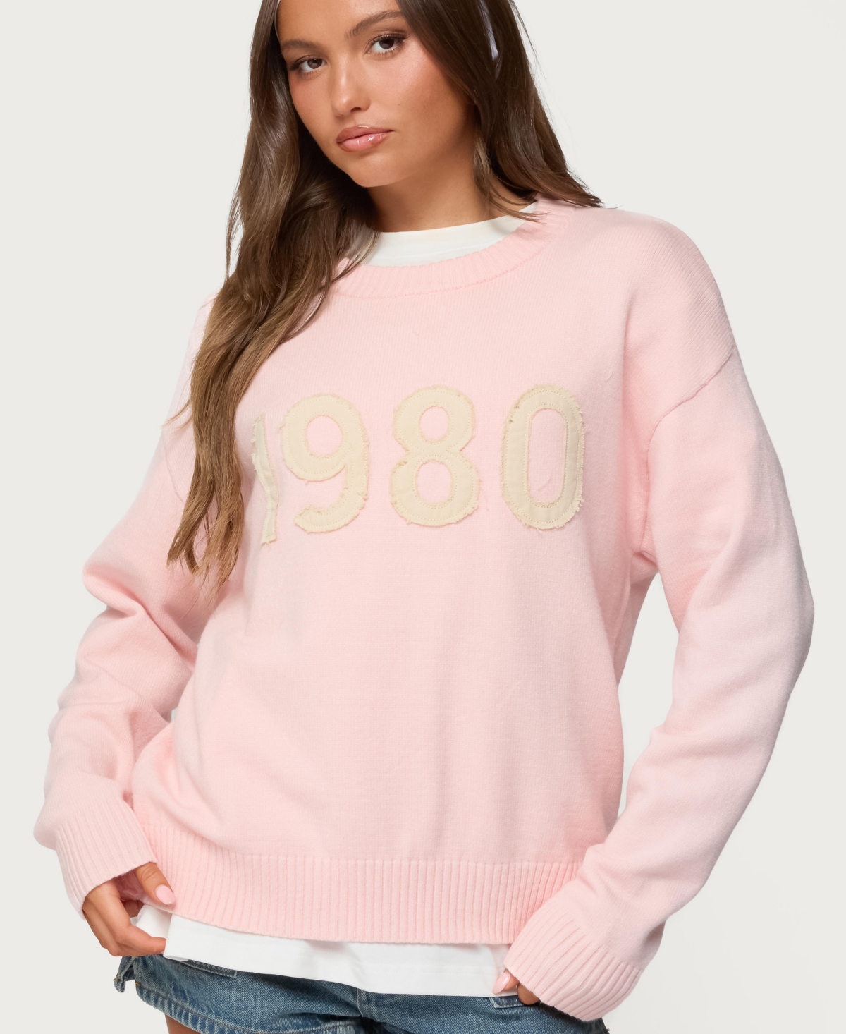 Edikted Womens 1980 Oversized Sweater - Light-pink