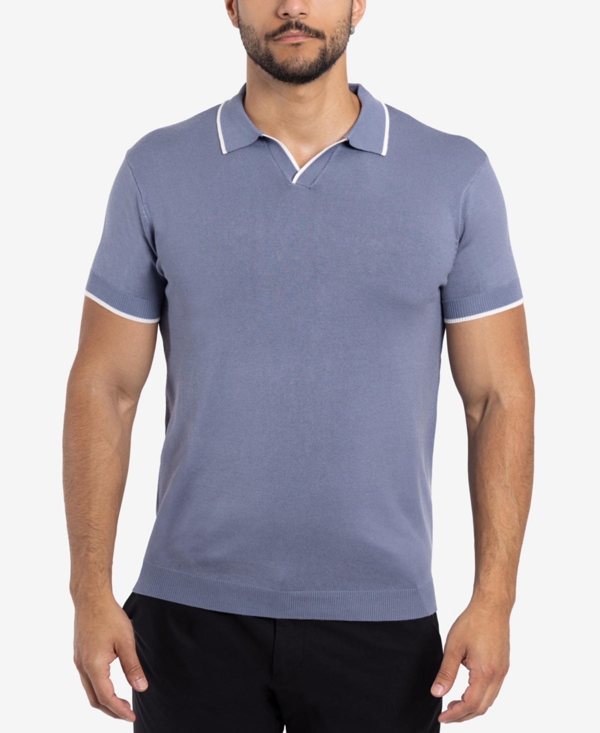 Click here for Xray Mens Collar V-Neck Polo Sweater - Heather sla... prices