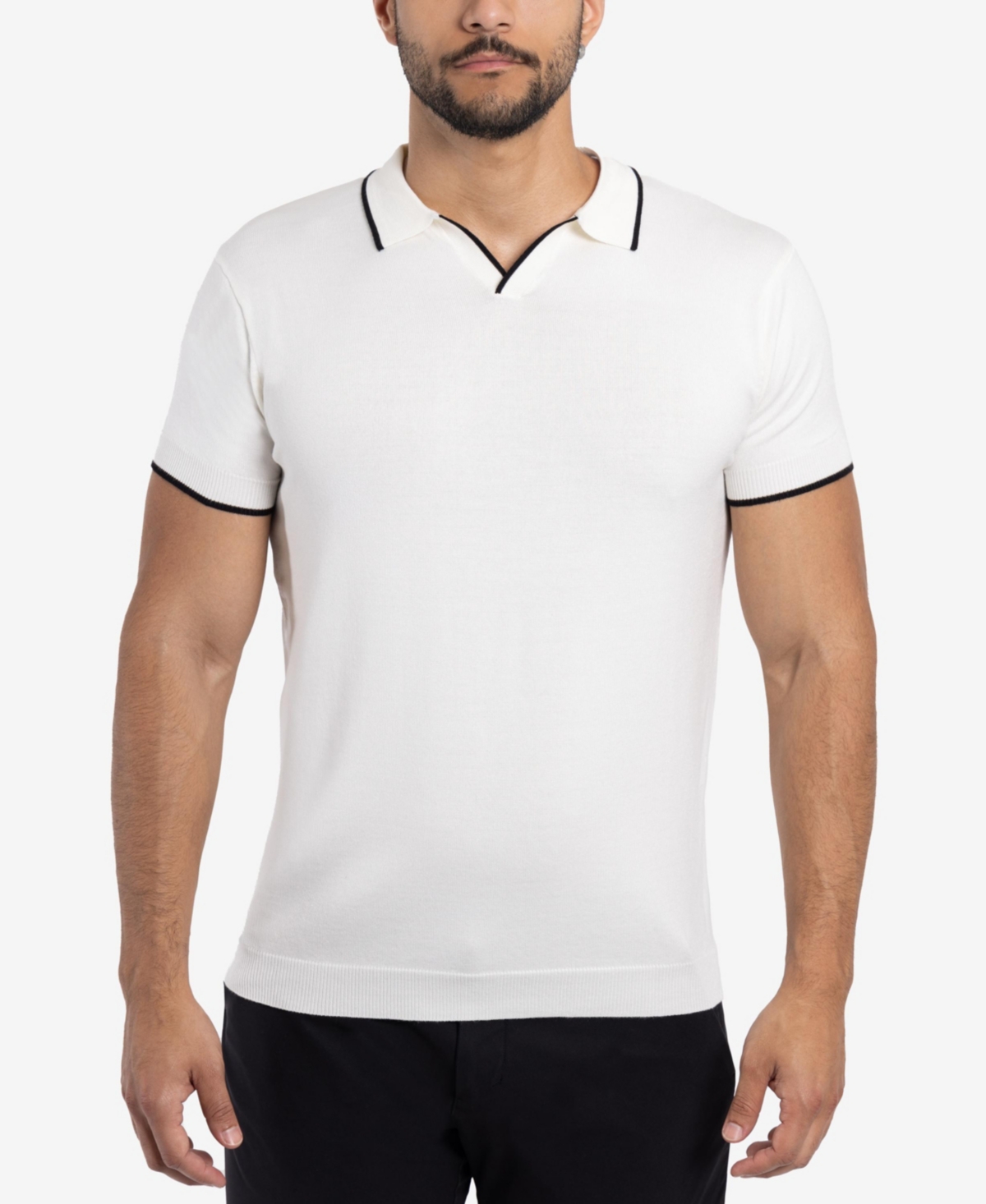 Click here for Xray Mens Collar V-Neck Polo Sweater - Off white prices