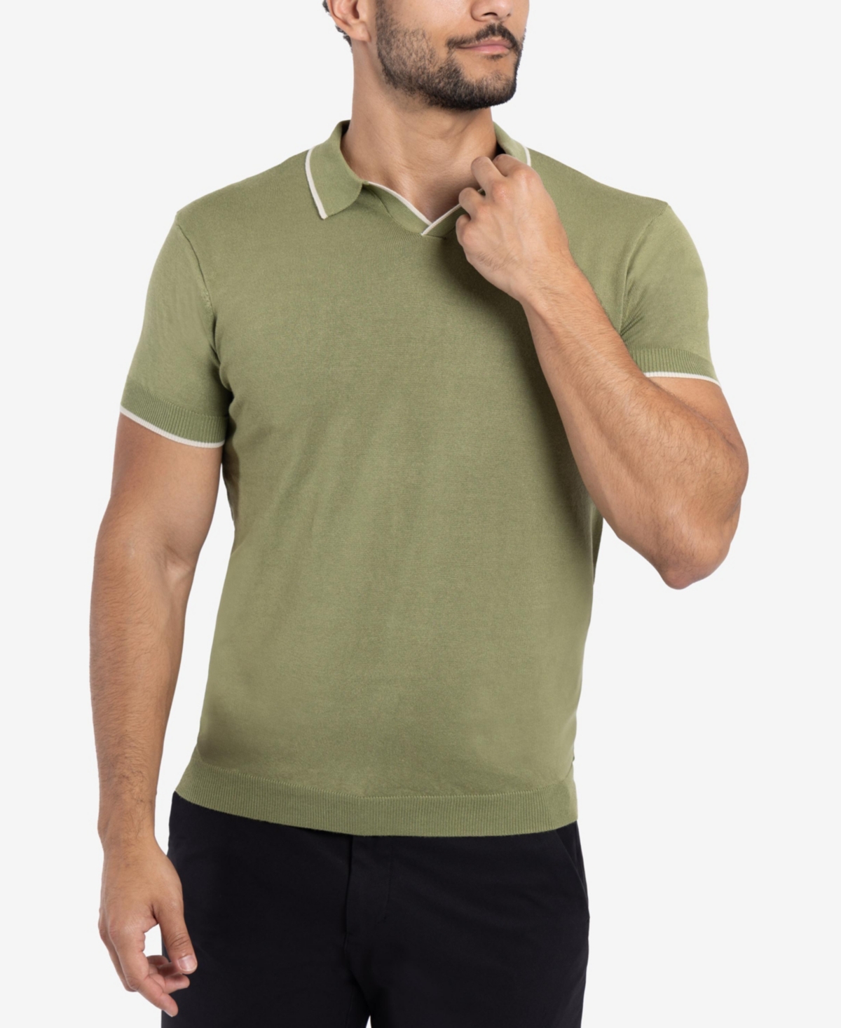 Click here for Xray Mens Collar V-Neck Polo Sweater - Grass prices