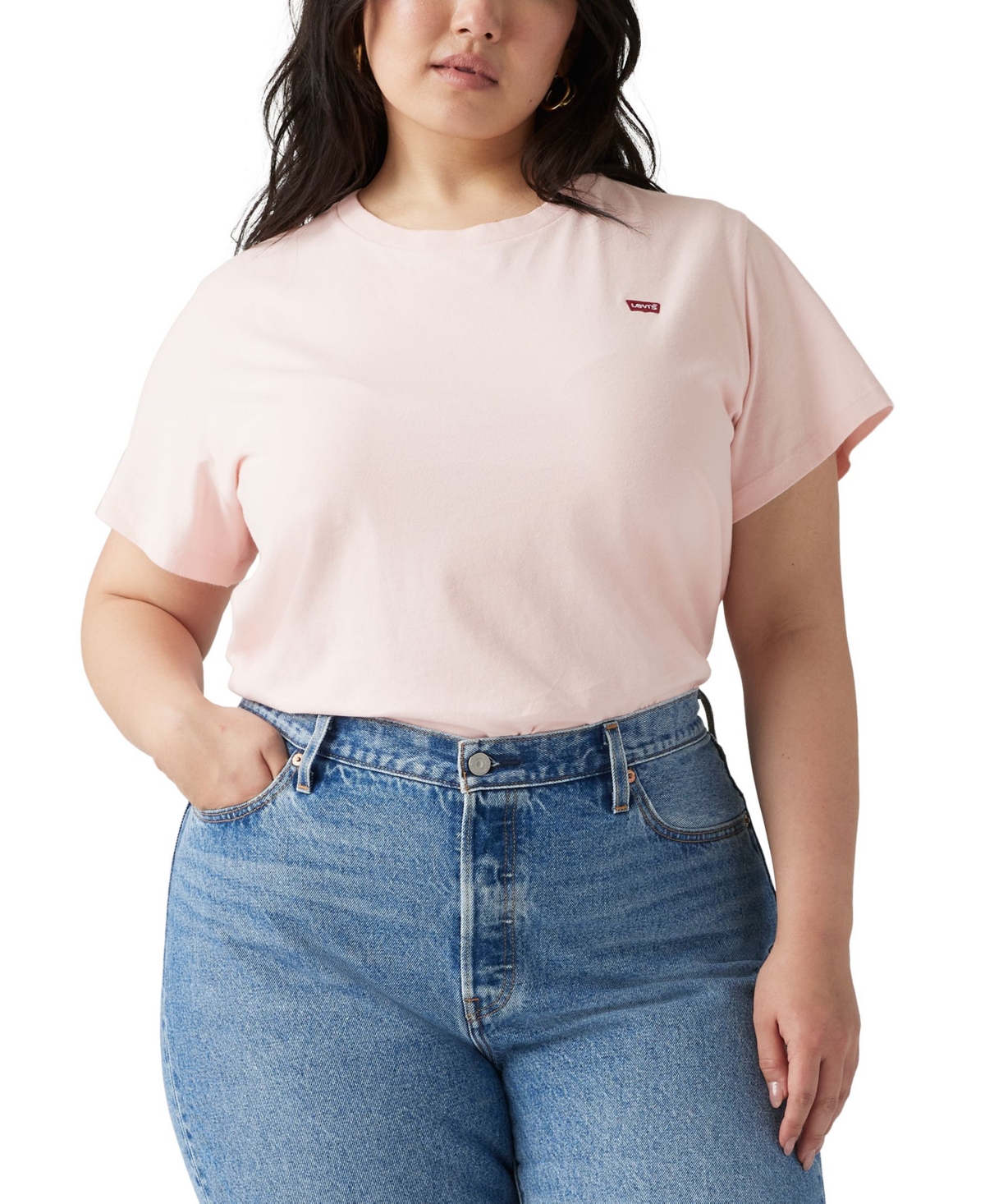 Click here for Levis Plus Size Crewneck Perfect T-Shirt - Pink prices